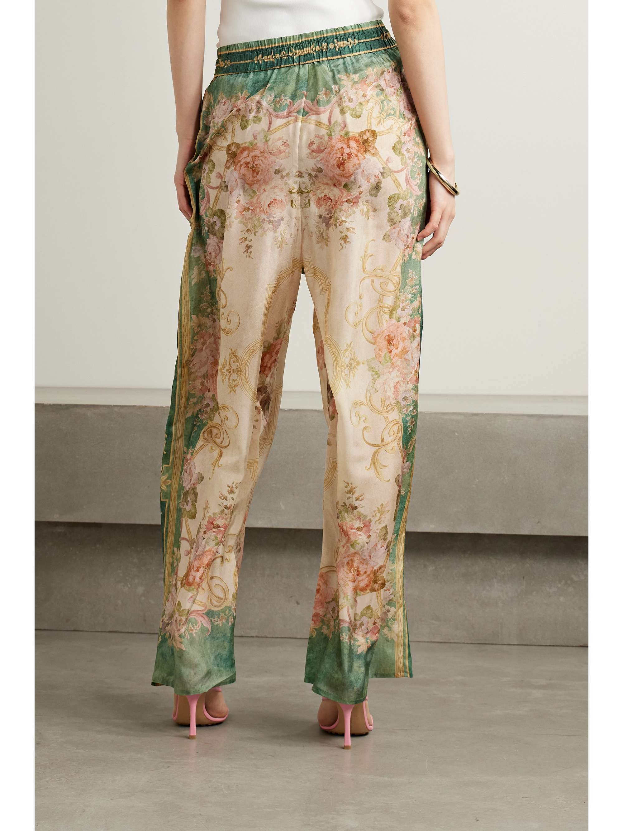 ZIMMERMANN + NET SUSTAIN August printed silk wide-leg pants | NET-A-PORTER