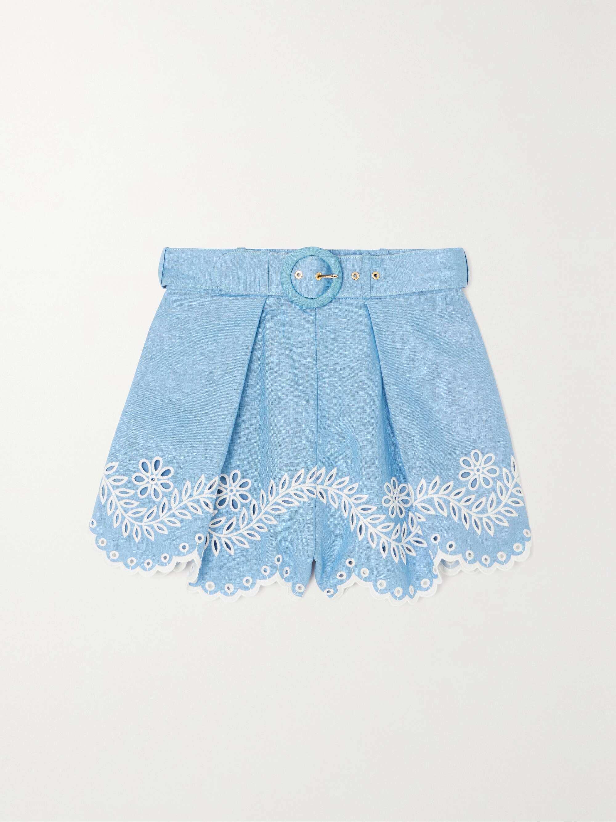 ZIMMERMANN Junie scalloped broderie anglaise cotton shorts | NET-A-PORTER
