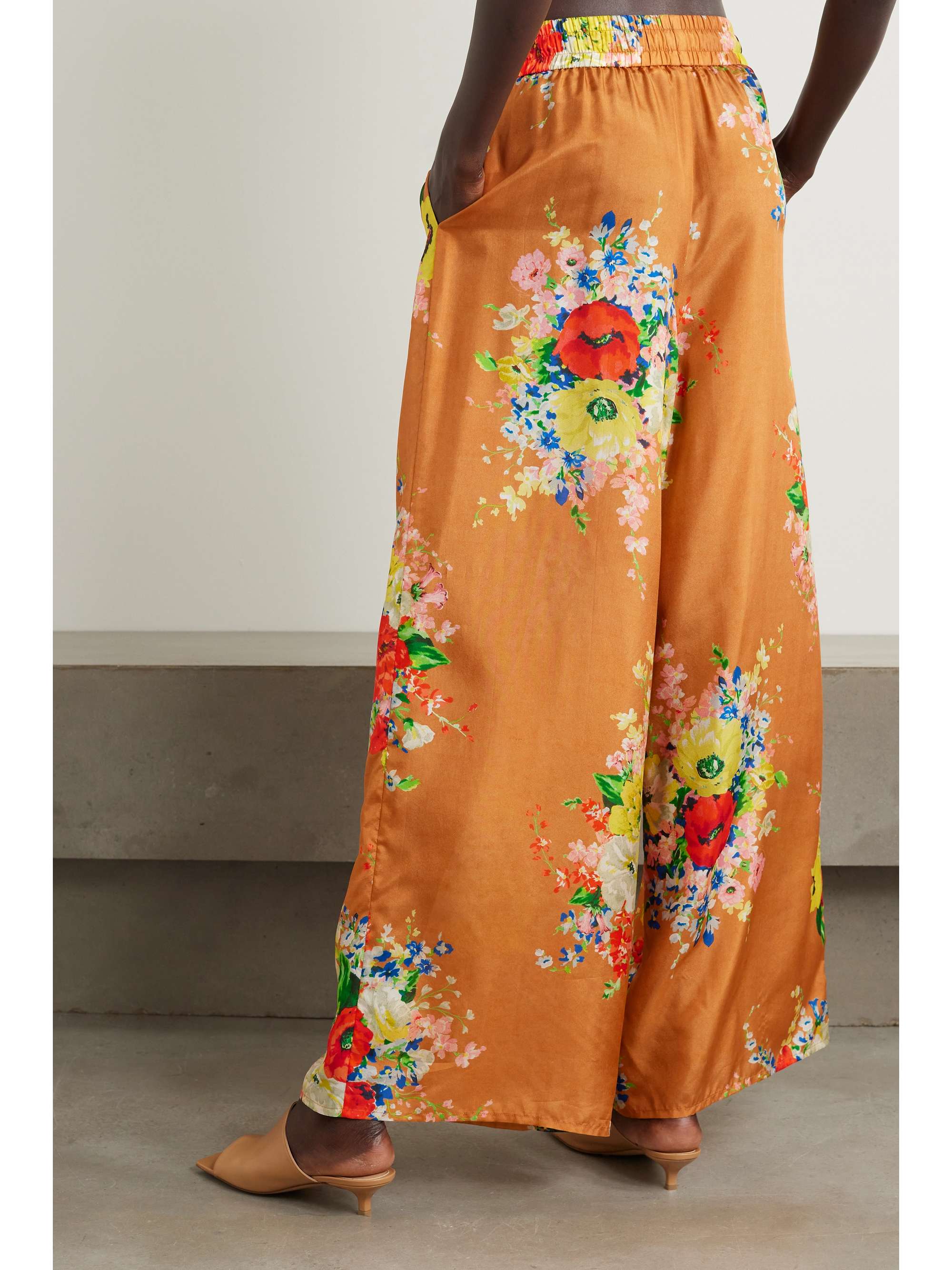 ZIMMERMANN + NET SUSTAIN Alight floral-print organic silk-satin wide ...