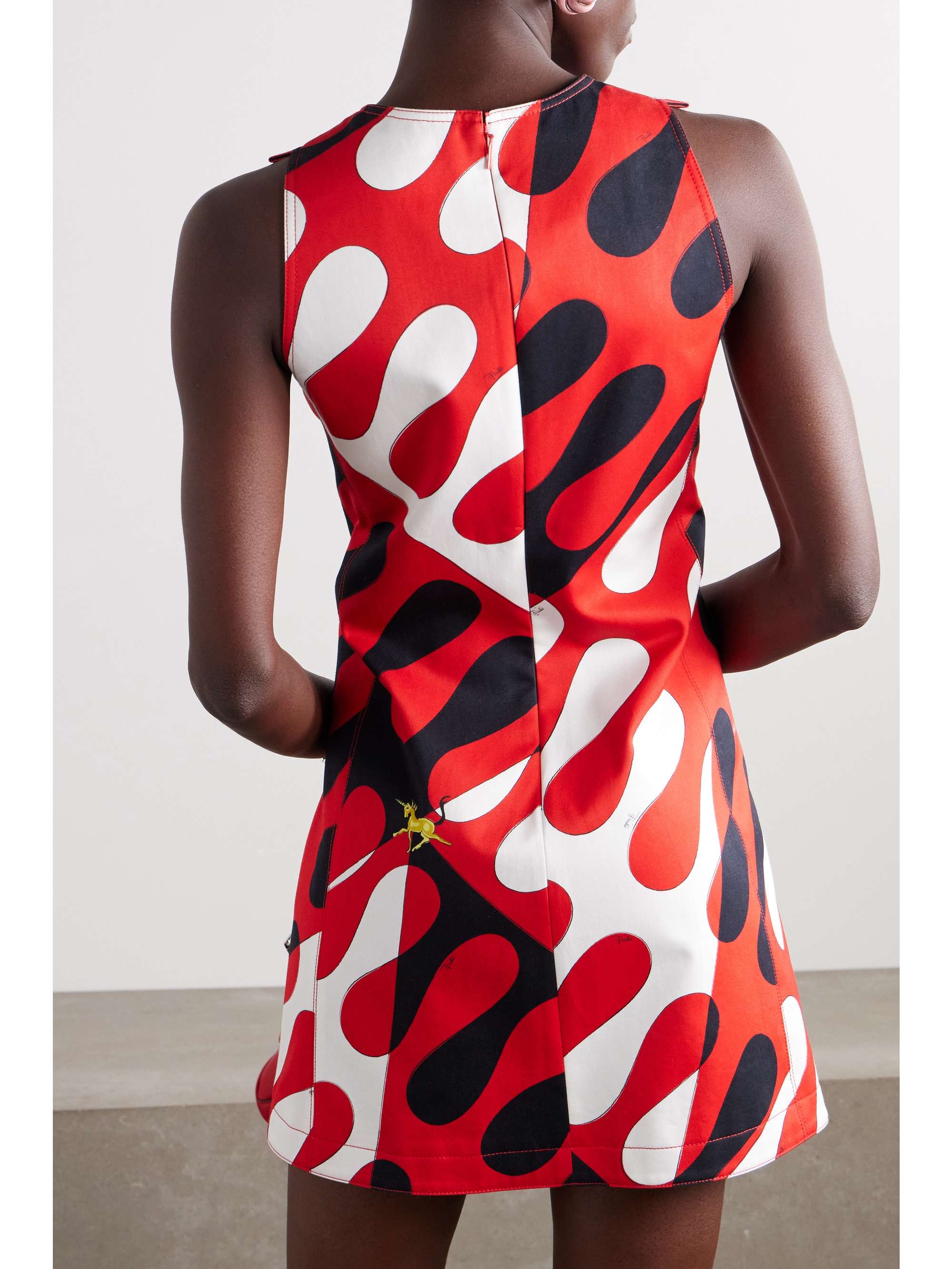 PUCCI Printed cutout stretch-gabardine mini dress | NET-A-PORTER