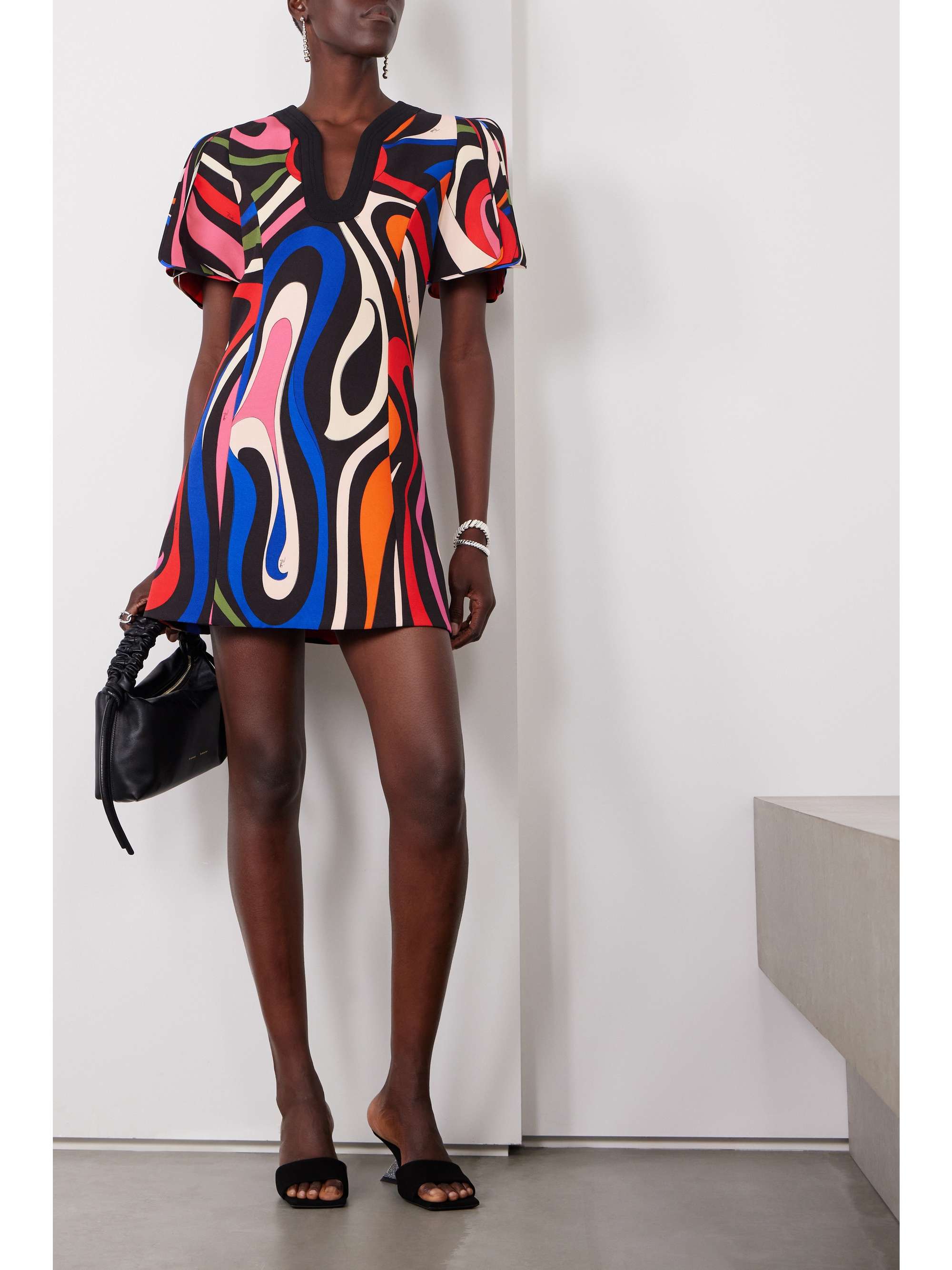 PUCCI Silk-trimmed printed crepe mini dress | NET-A-PORTER
