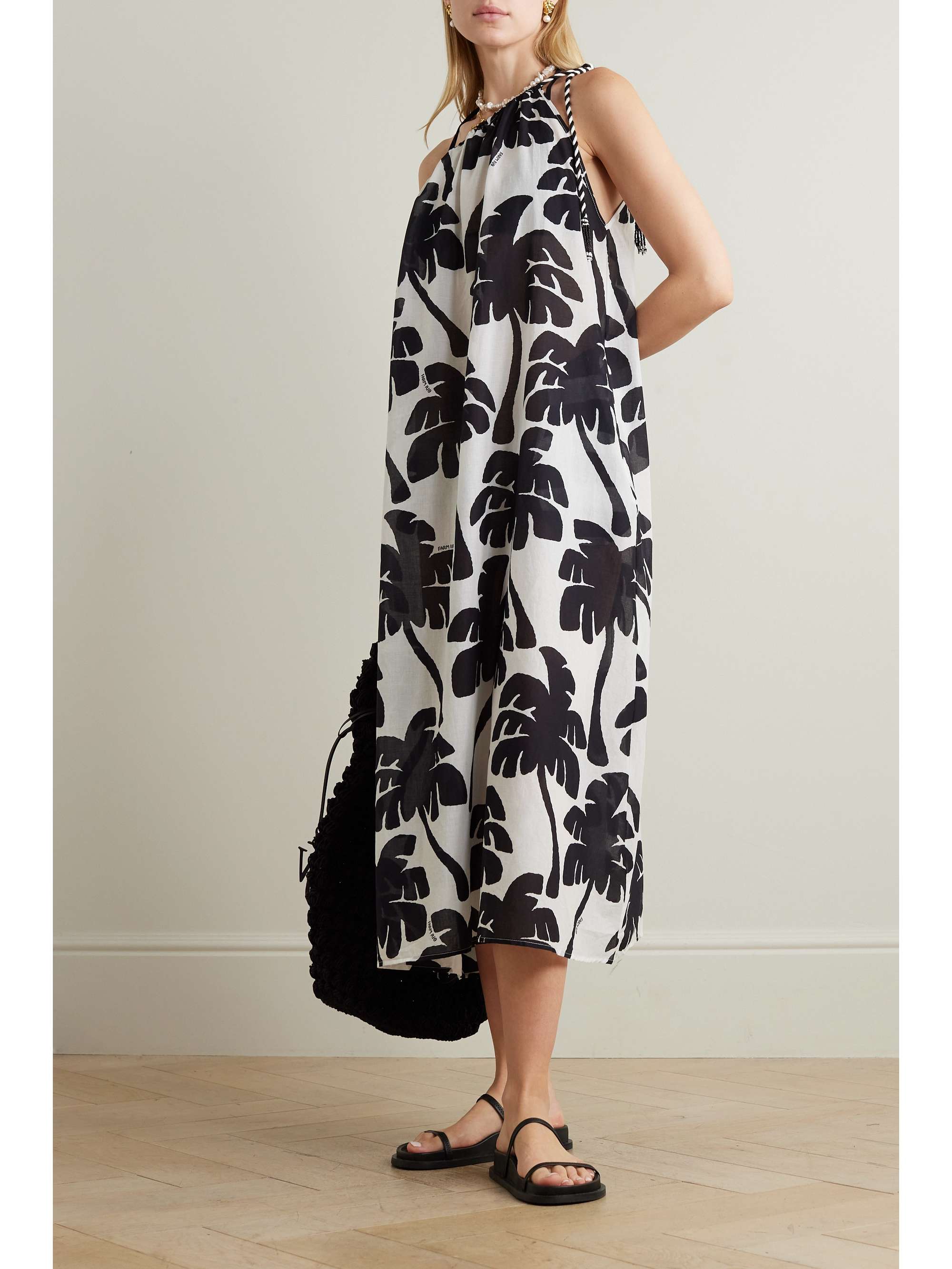 FARM RIO Coconut one-shoulder printed cotton-voile midi dress | NET-A ...