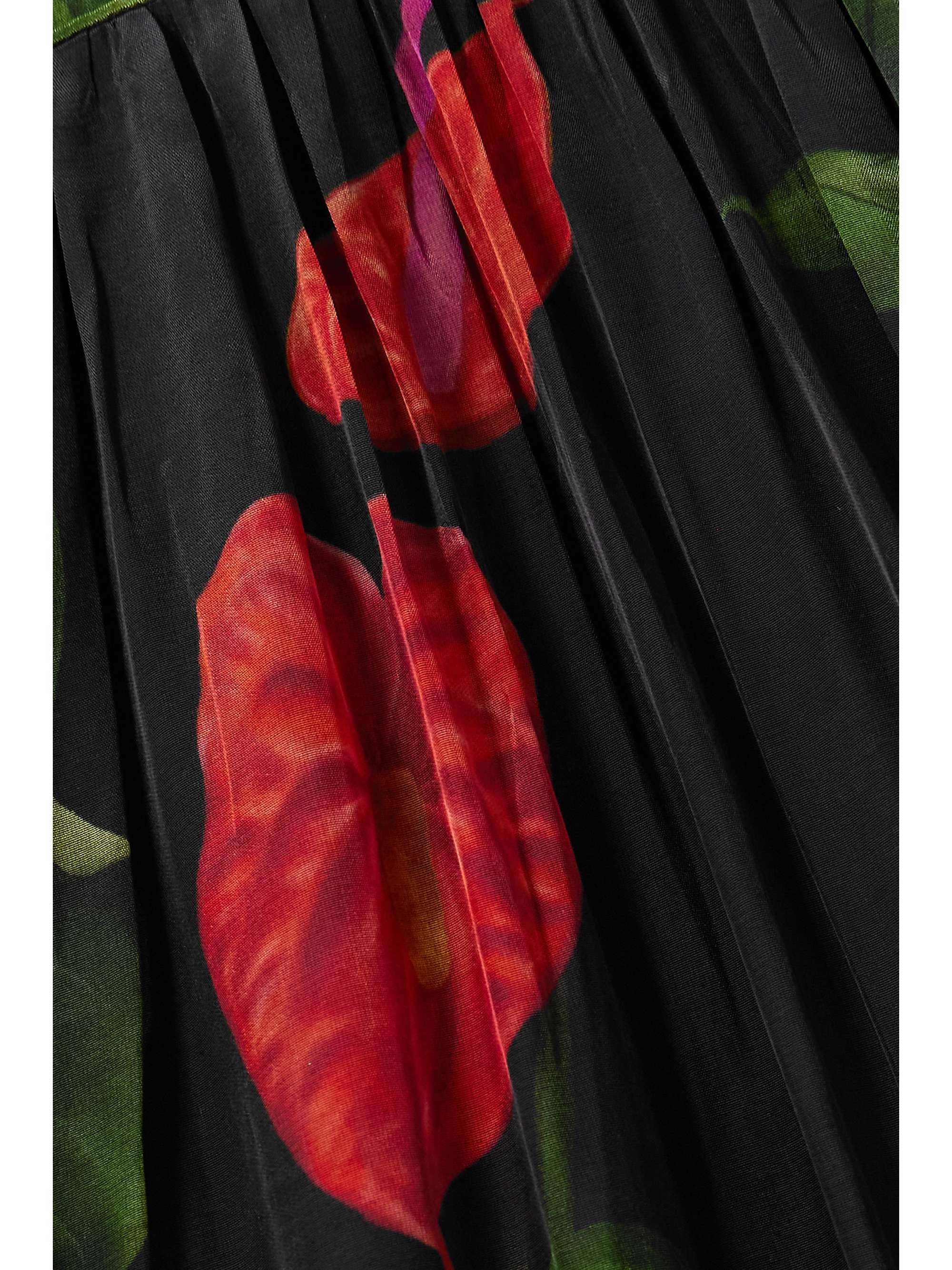 FARM RIO Anthurium pleated floral-print crepe maxi dress | NET-A-PORTER