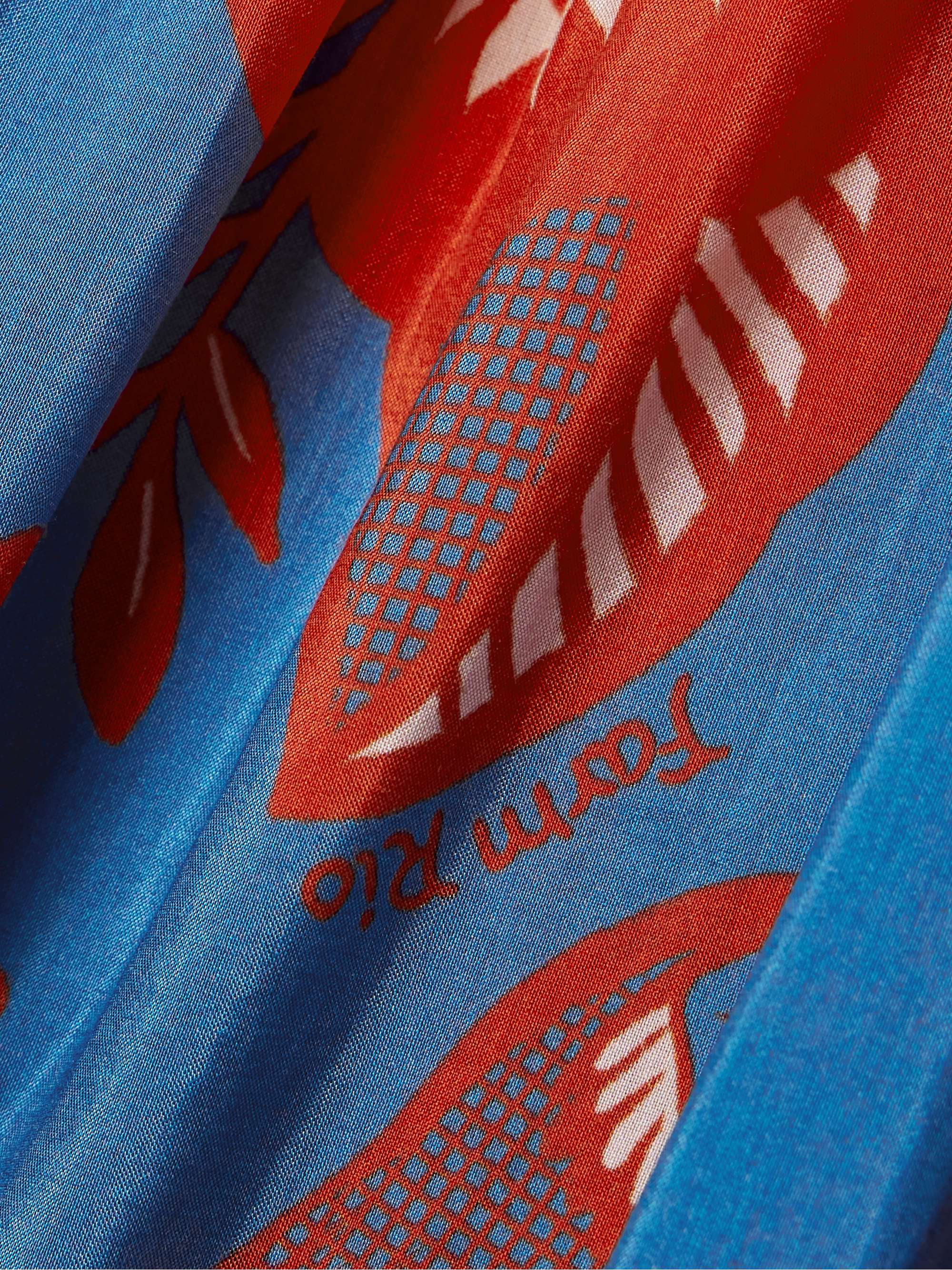 FARM RIO Lace Garden oversized cold-shoulder printed cotton-blend maxi ...