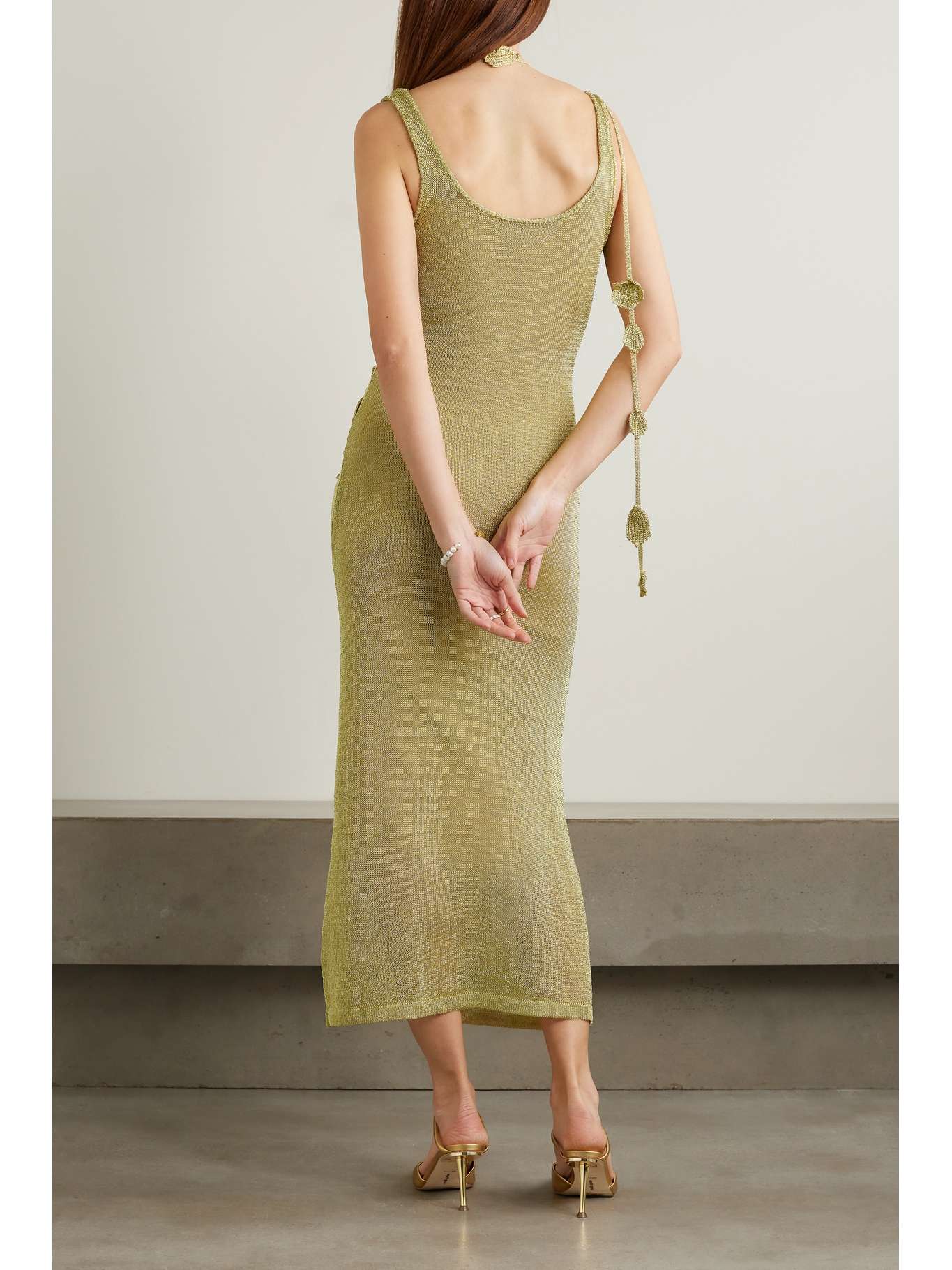 CULT GAIA Pemma appliquéd metallic crochet-knit maxi dress | NET-A-PORTER