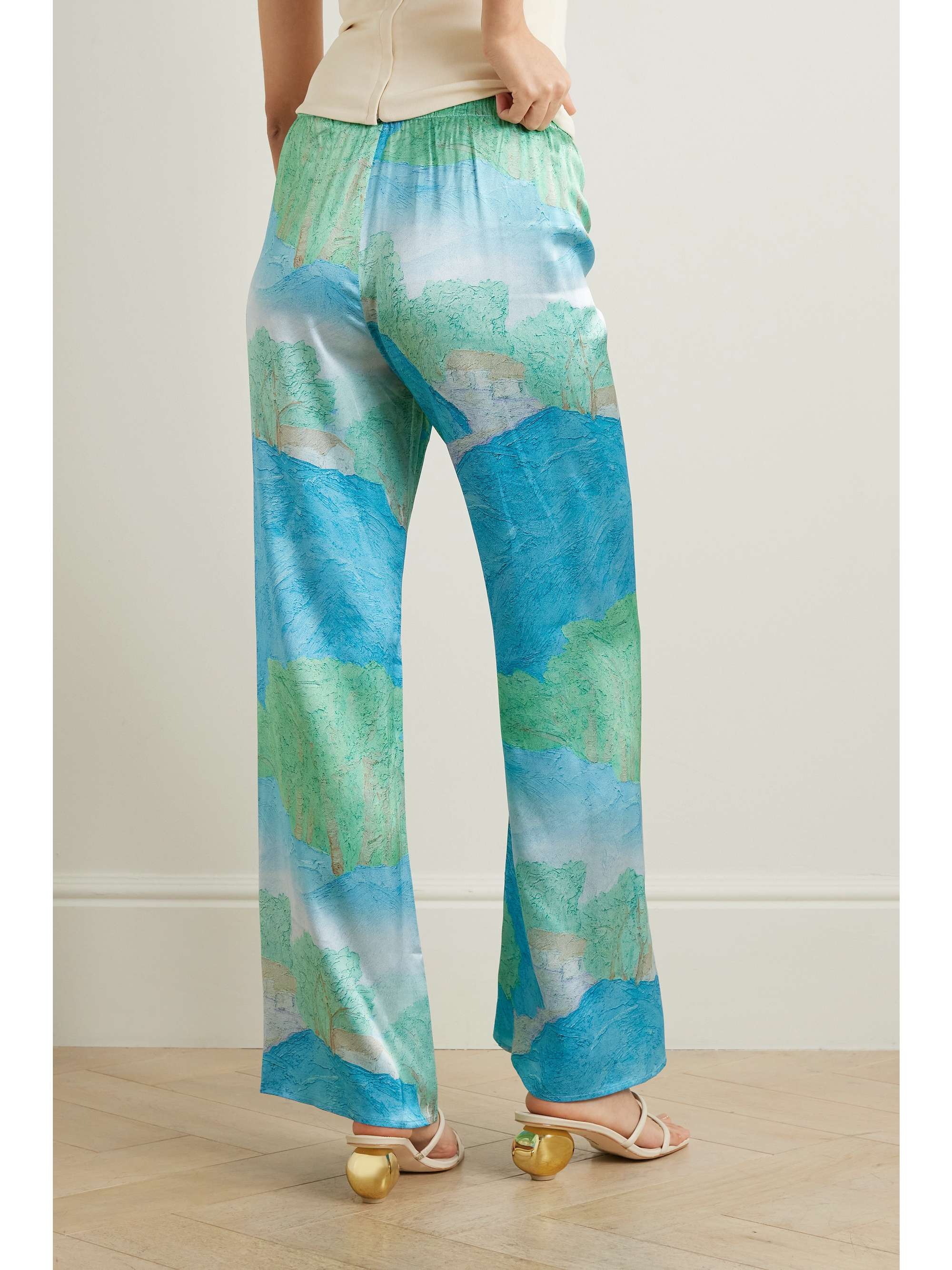 CULT GAIA Stacie printed silk wide-leg pants | NET-A-PORTER