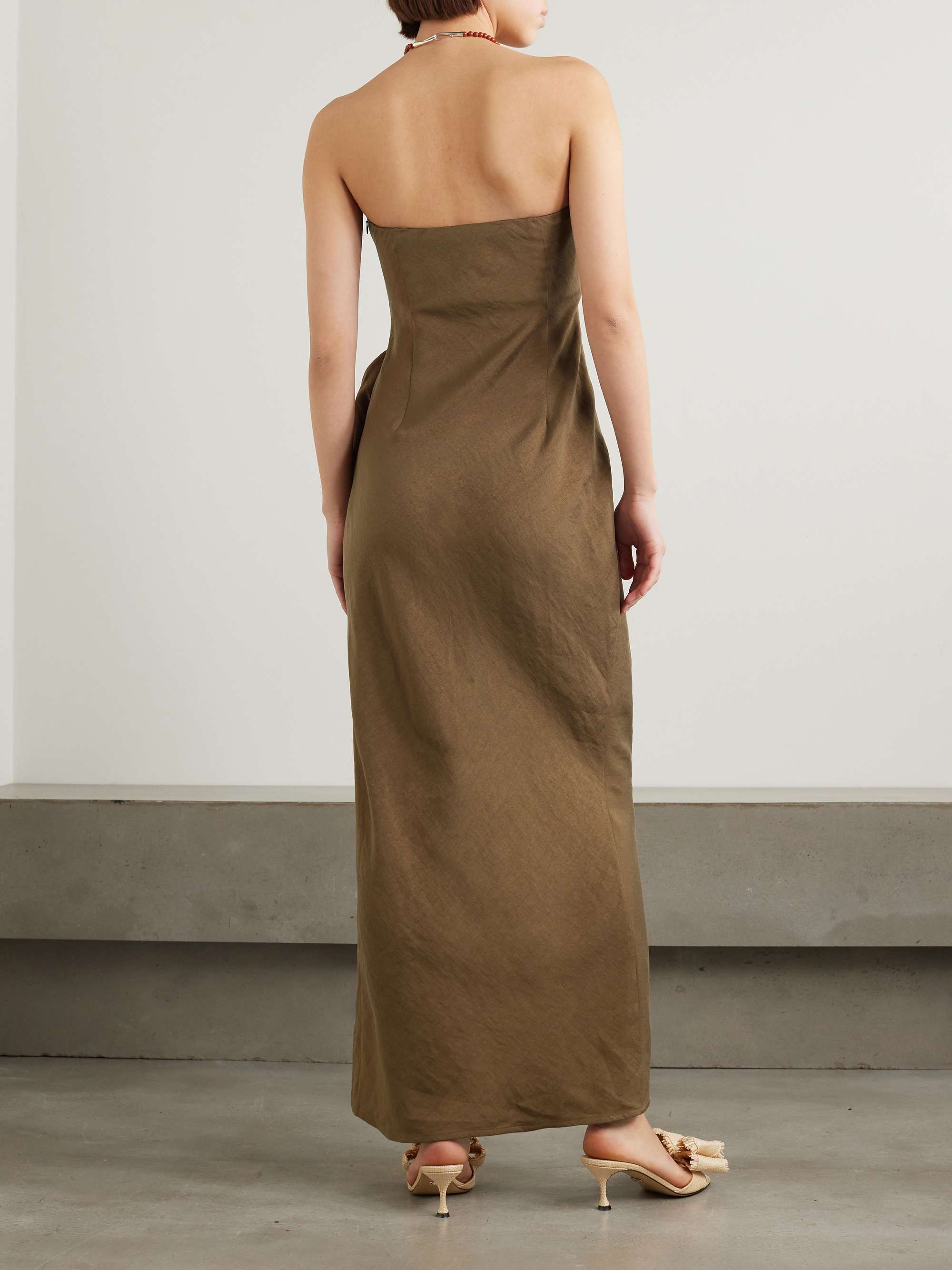 CULT GAIA Kelli strapless tie-detailed TENCEL™ Lyocell-blend midi dress ...