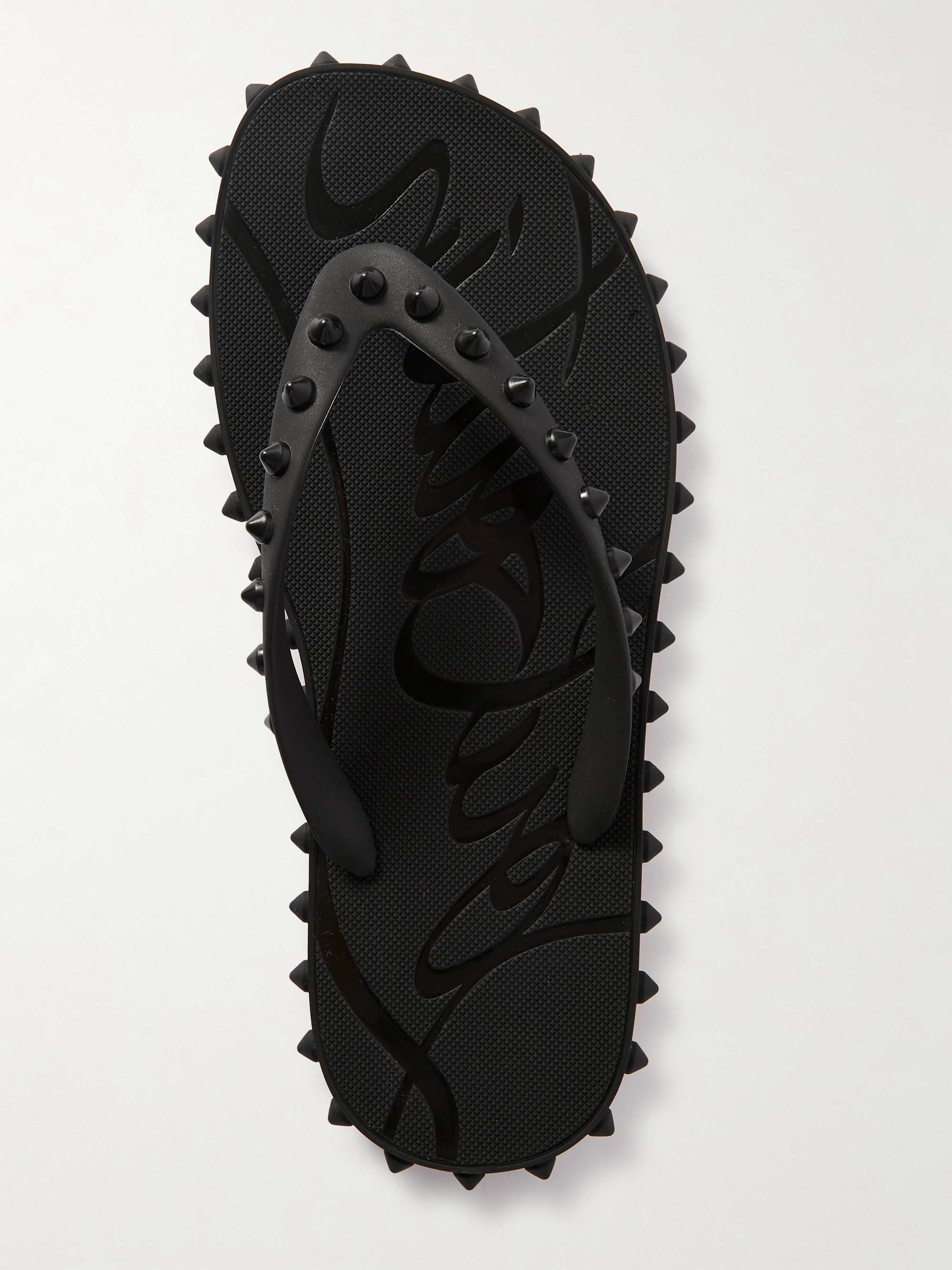 CHRISTIAN LOUBOUTIN Super Loubi studded rubber flip flops | NET-A-PORTER