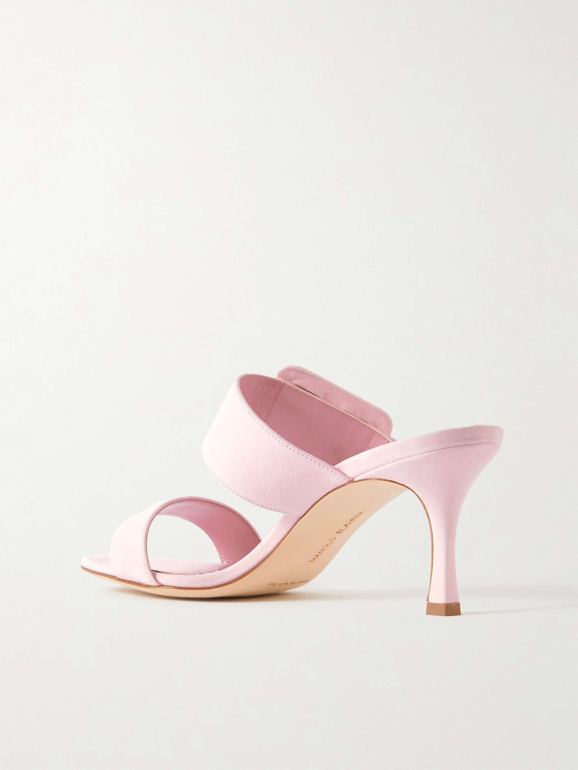 MANOLO BLAHNIK Gable 70 buckled suede mules | NET-A-PORTER