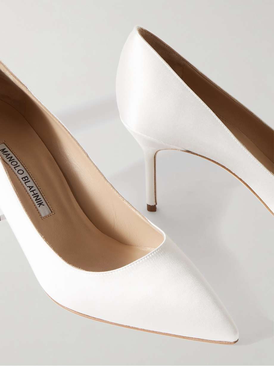 MANOLO BLAHNIK BB 70 satin pumps | NET-A-PORTER