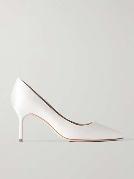 MANOLO BLAHNIK BB 70 satin pumps | NET-A-PORTER