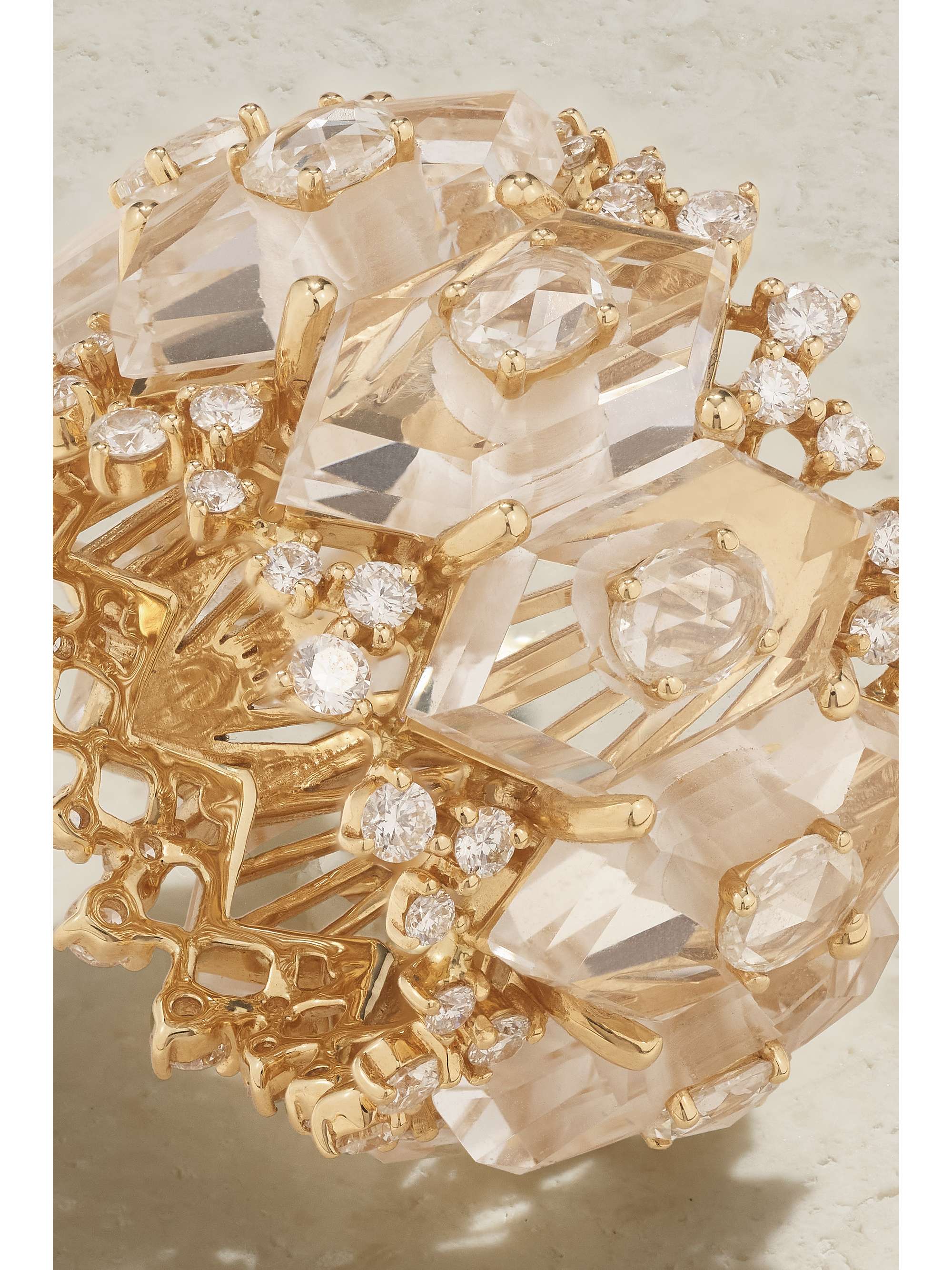 Gold 18-karat gold, quartz and diamond ring | ANANYA | NET-A-PORTER