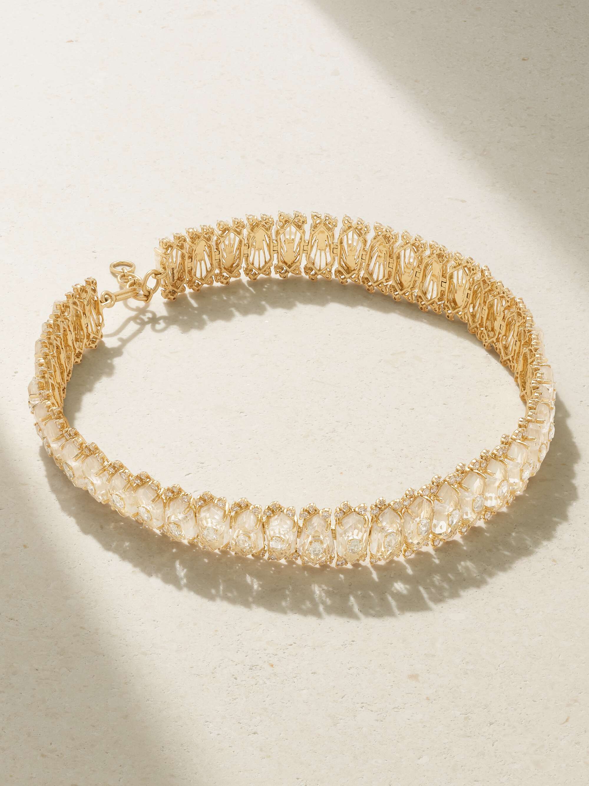 ANANYA 18-karat gold quartz and diamond choker | NET-A-PORTER