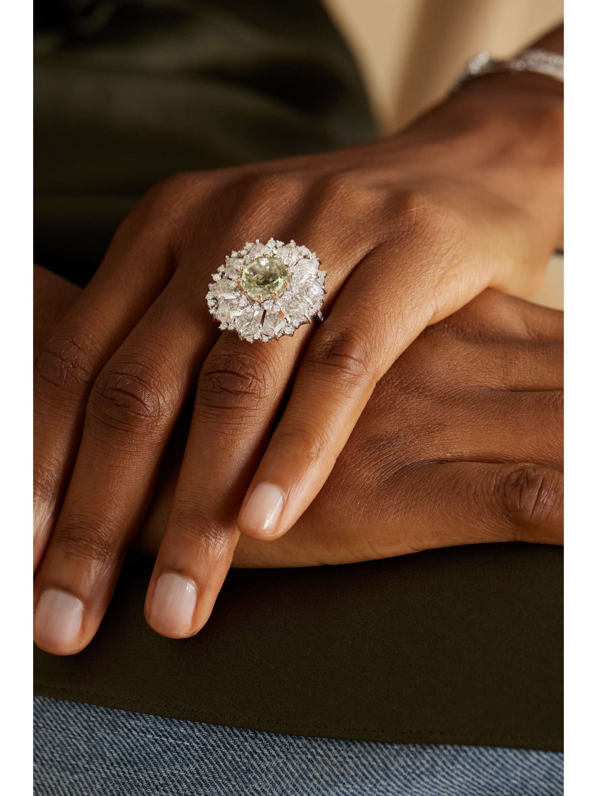 ANANYA 18-karat white and rose gold multi-stone ring | NET-A-PORTER