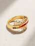 ANANYA Scatter Rainbow Energy 18-karat gold, diamond and sapphire ring ...