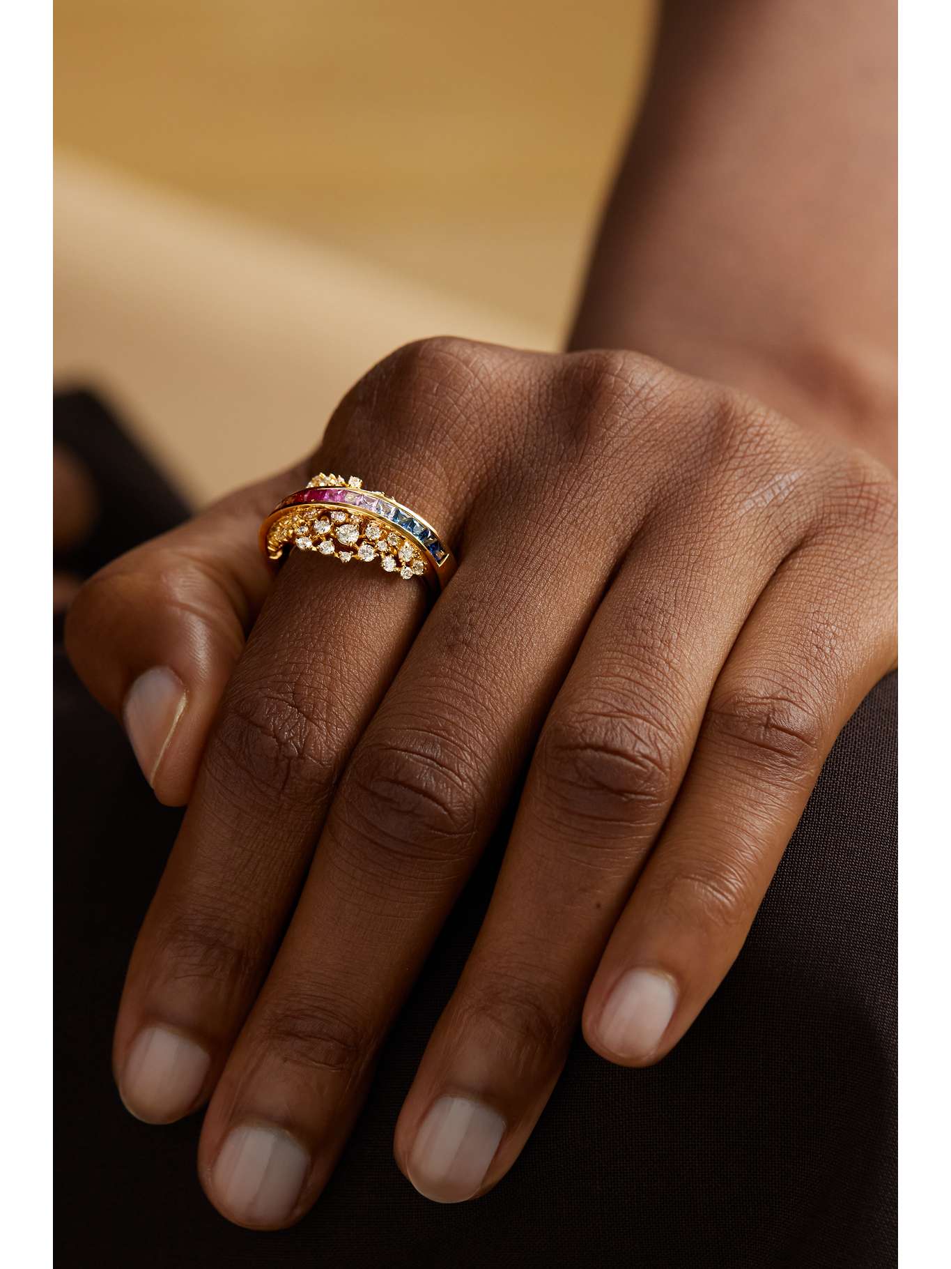 Multi Scatter Rainbow Energy 18-karat gold, diamond and sapphire ring | ANANYA | NET-A-PORTER