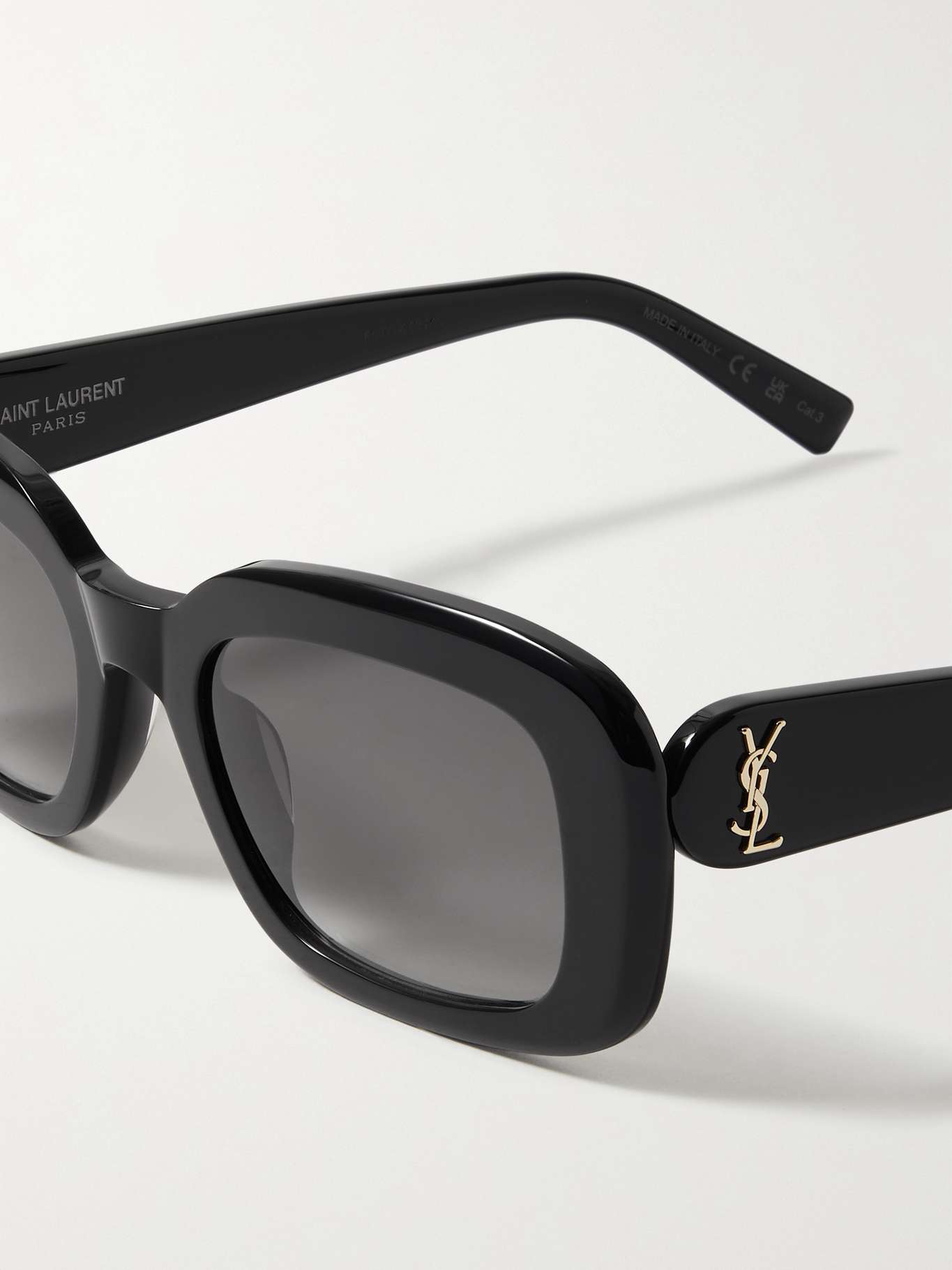 SAINT LAURENT EYEWEAR Rectangular-frame recycled acetate sunglasses ...
