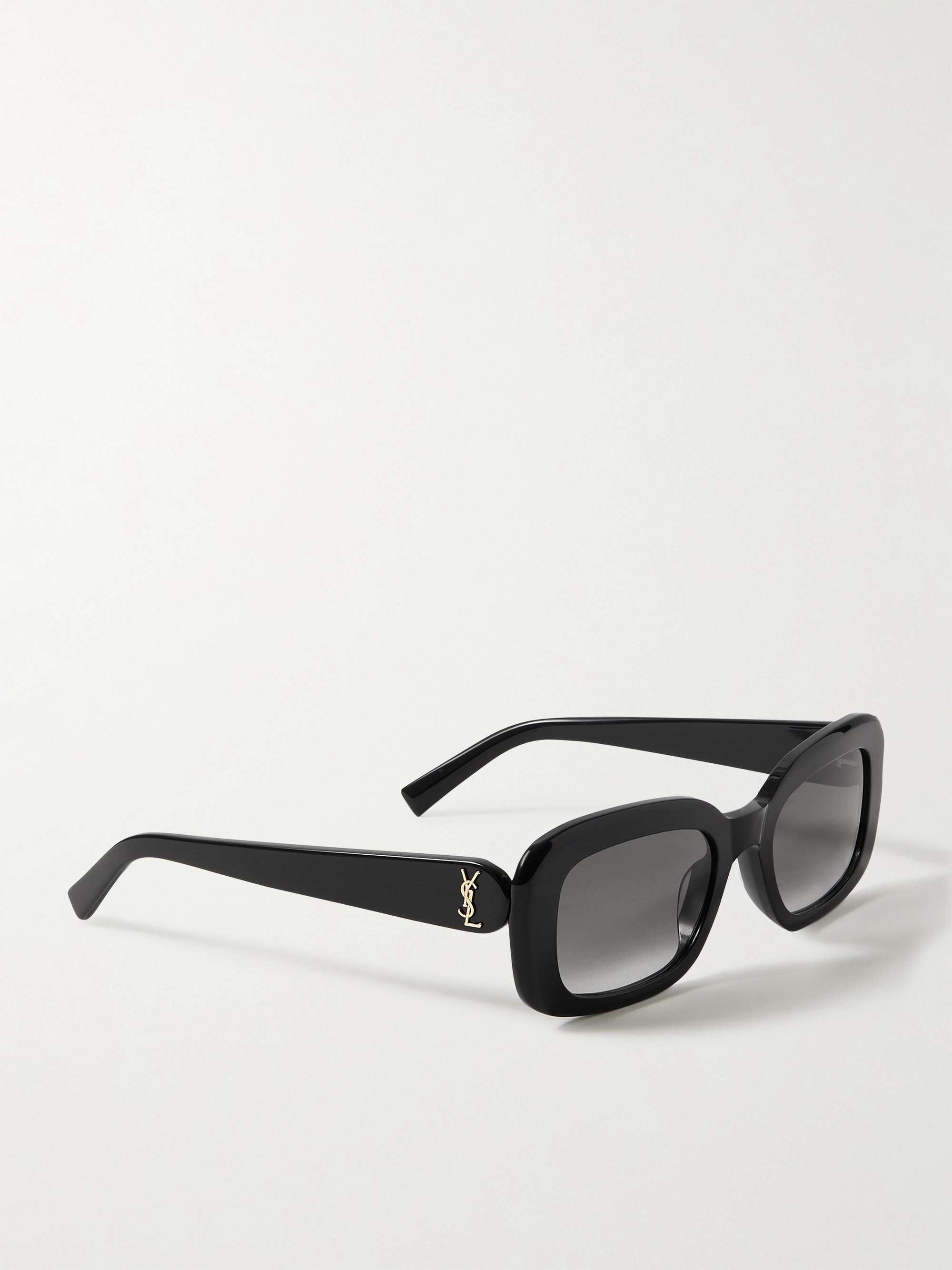 SAINT LAURENT EYEWEAR Rectangular-frame recycled acetate sunglasses ...