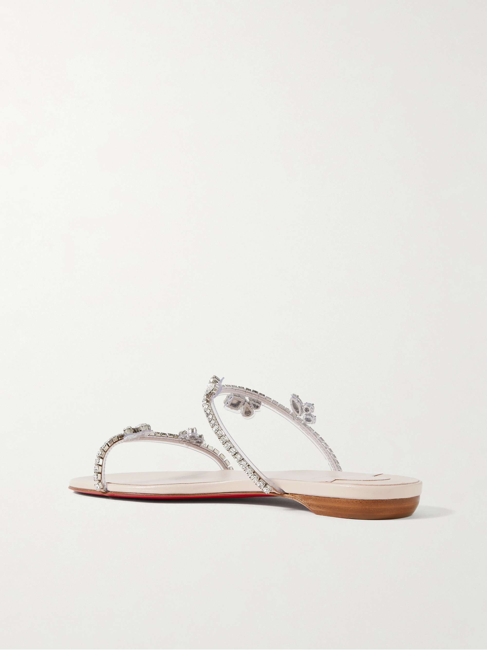 CHRISTIAN LOUBOUTIN Just Queenie crystal-embellished PVC sandals | NET ...