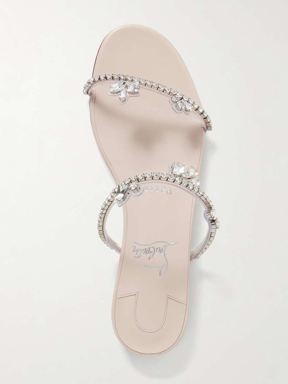 CHRISTIAN LOUBOUTIN Just Queenie crystal-embellished PVC sandals | NET ...