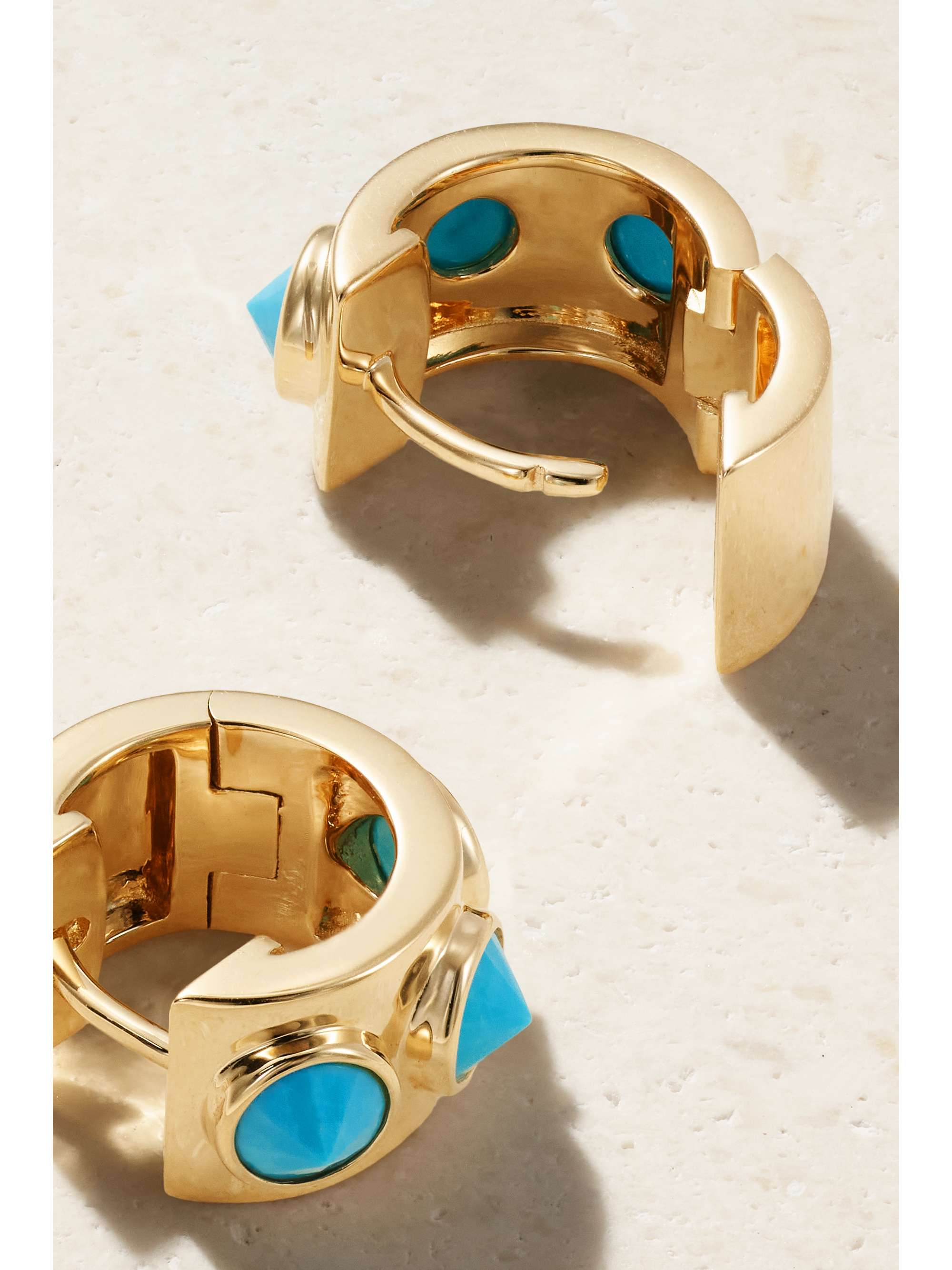 ROBINSON PELHAM Akida 14-karat gold turquoise hoop earrings | NET-A-PORTER