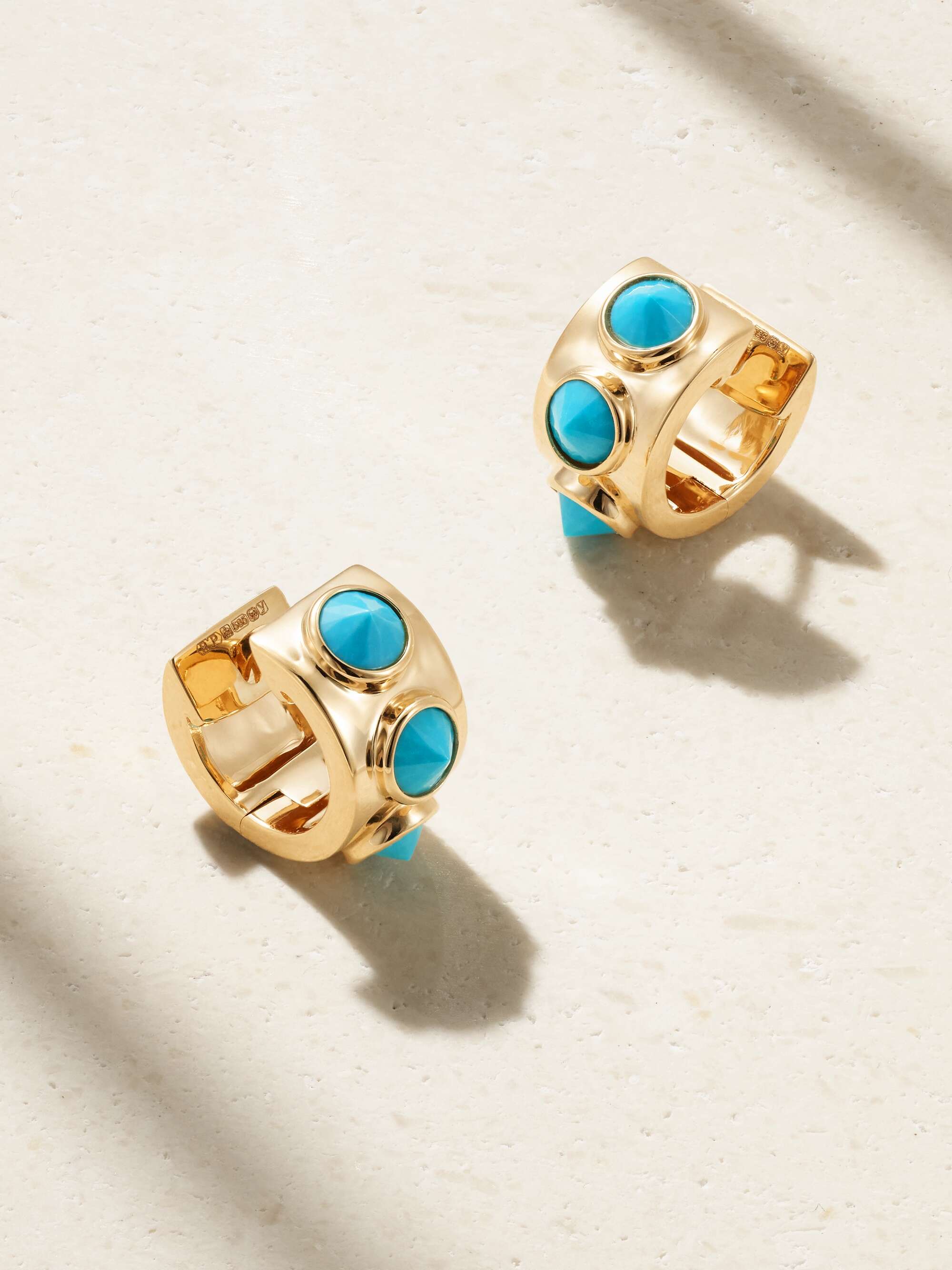 ROBINSON PELHAM Akida 14-karat gold turquoise hoop earrings | NET-A-PORTER