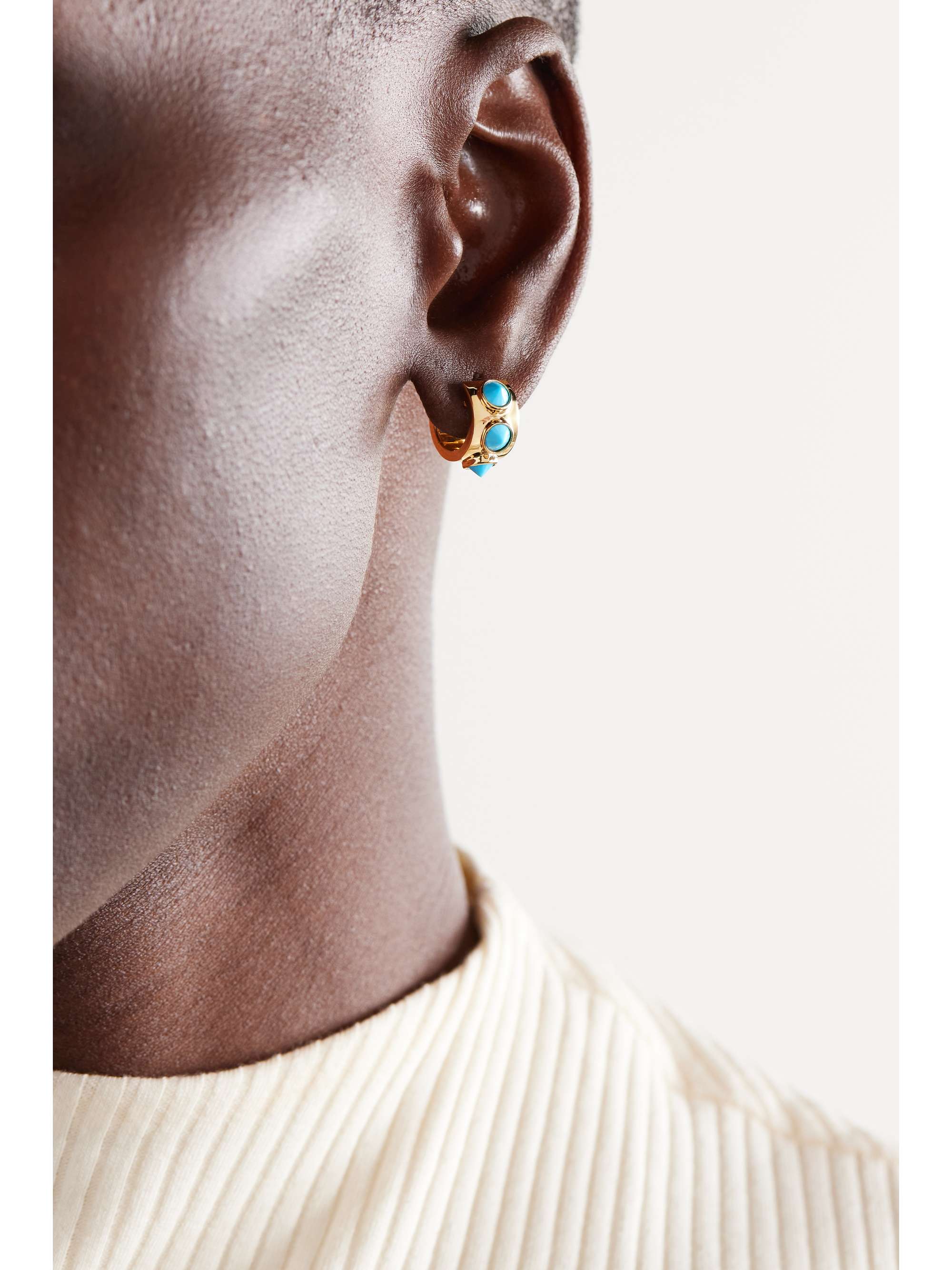 ROBINSON PELHAM Akida 14-karat gold turquoise hoop earrings | NET-A-PORTER