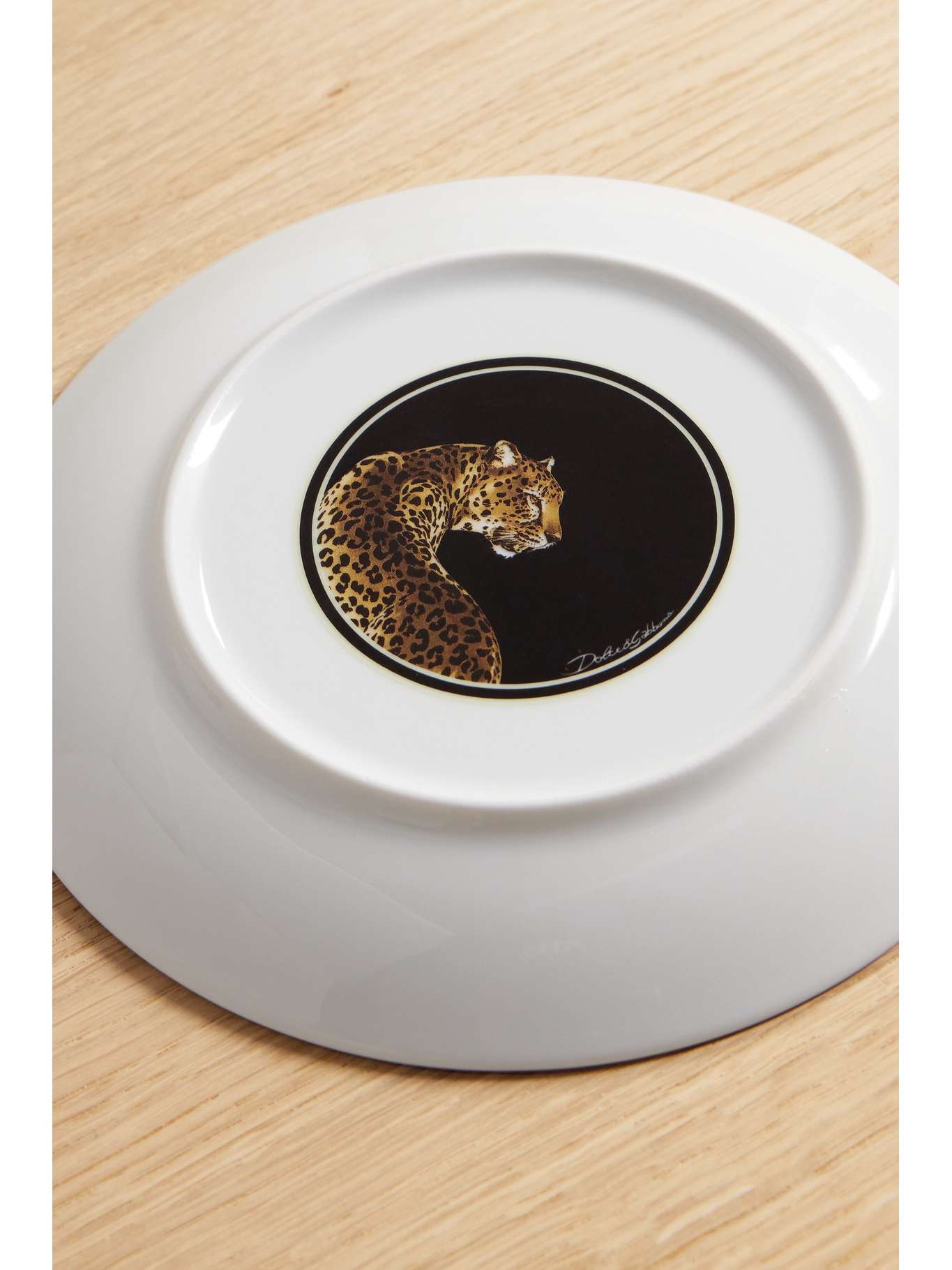 DOLCE&GABBANA Set of two leopard-print porcelain dinner plates | NET-A ...