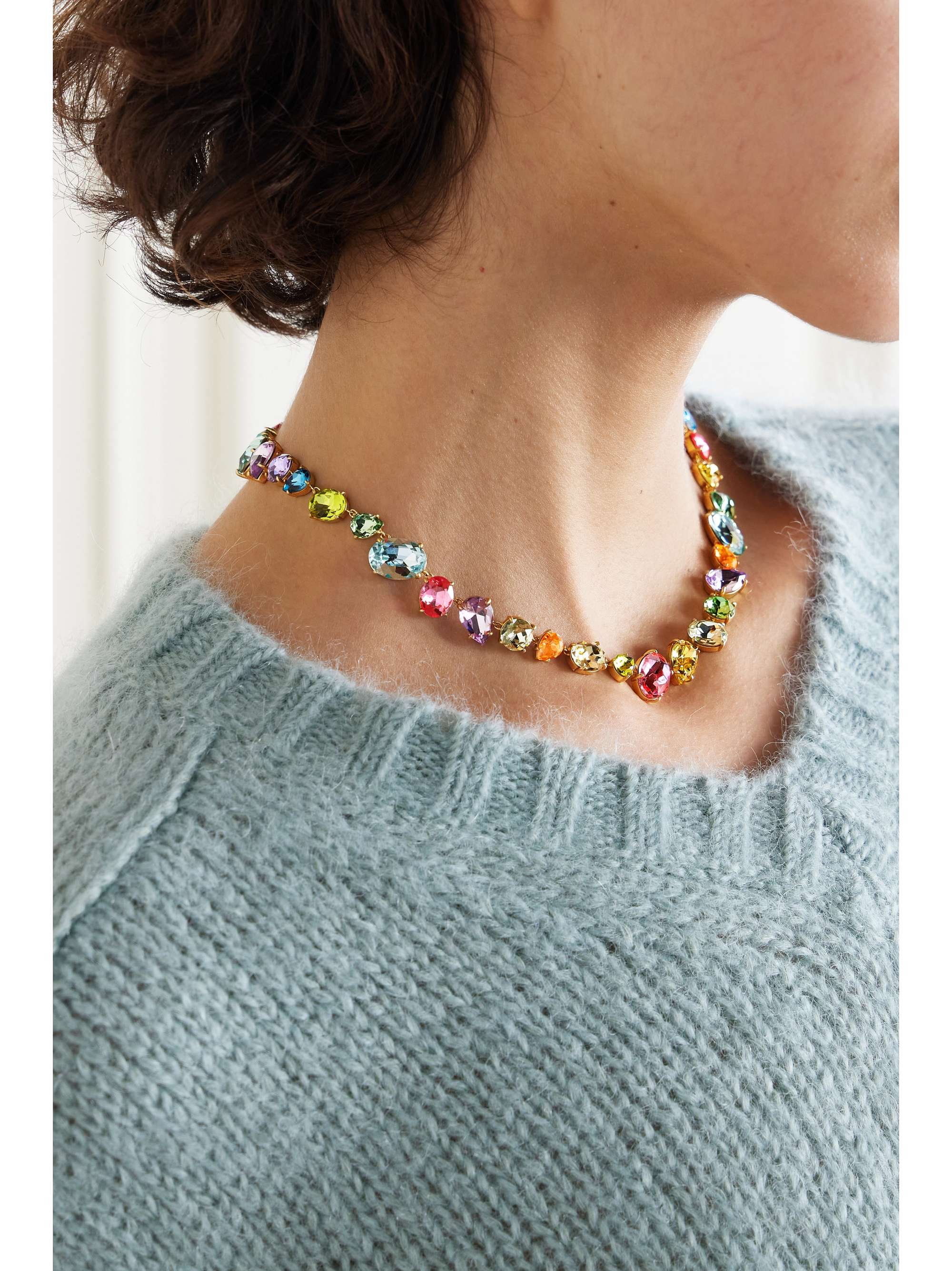 ROXANNE ASSOULIN The Mad Merry Marvelous gold-tone crystal necklace ...