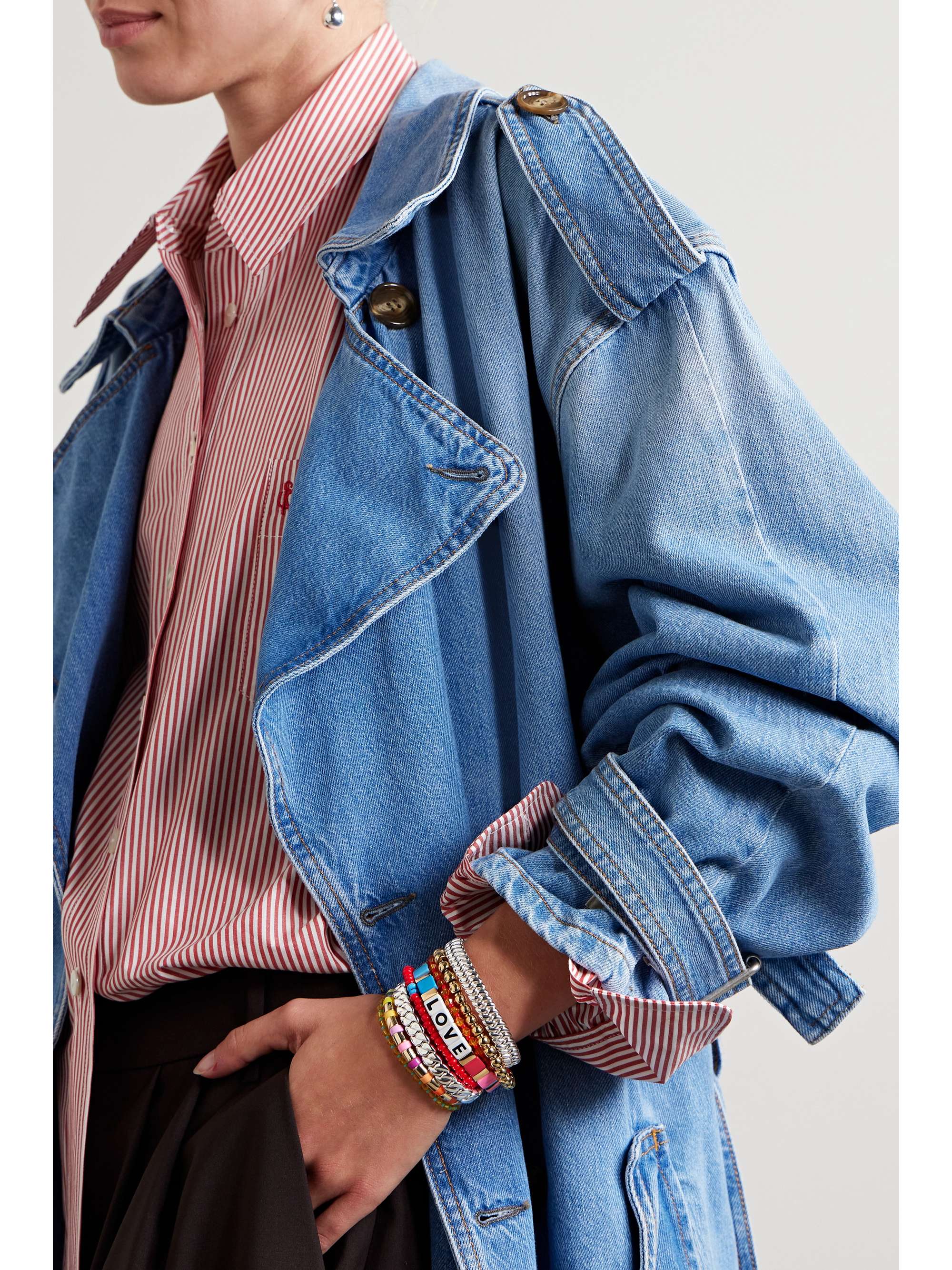 ROXANNE ASSOULIN Love Rainbow set of two gold-tone and enamel bracelets ...