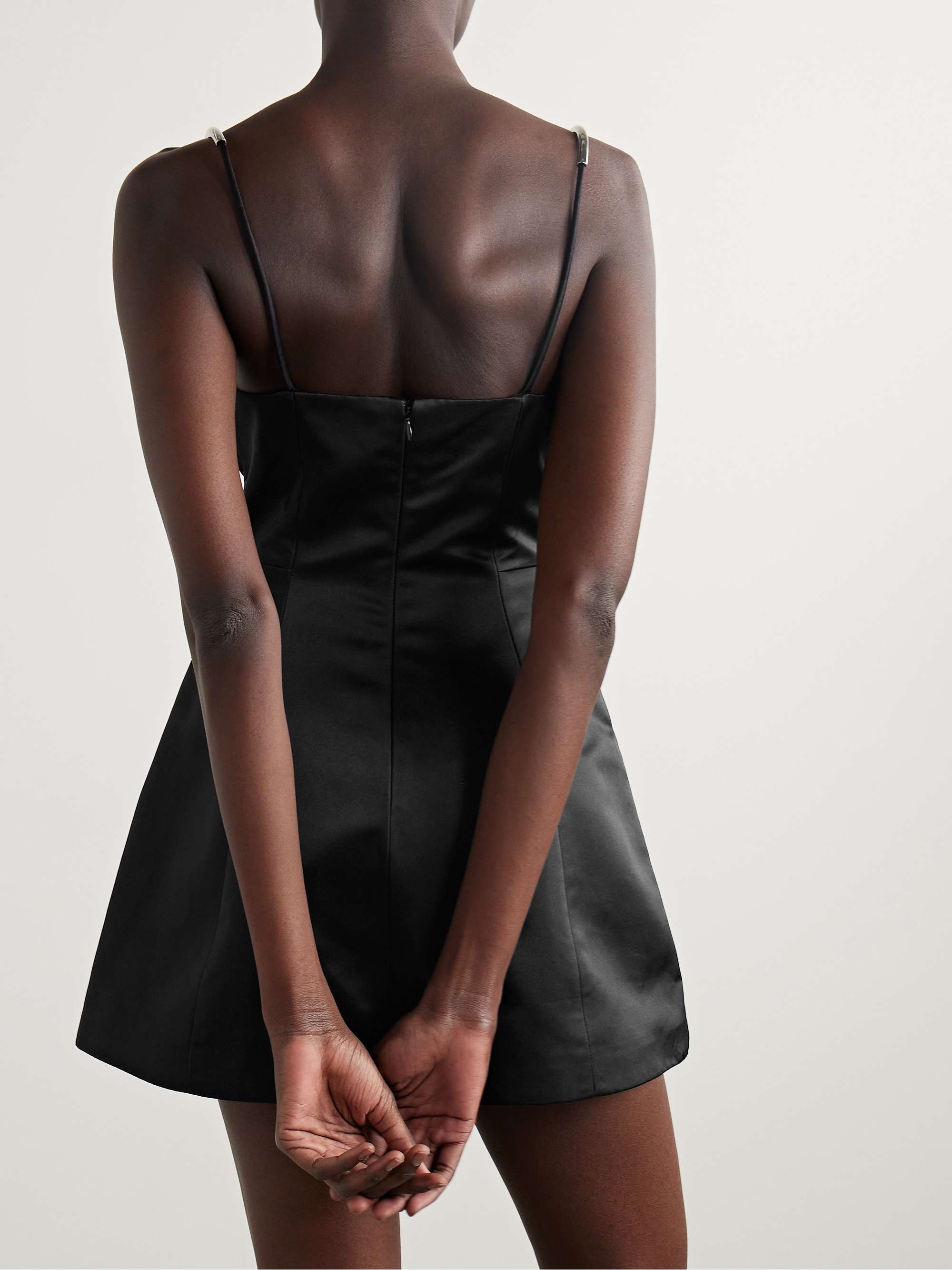 BRANDON MAXWELL The Lexi embellished silk-satin mini dress | NET-A-PORTER