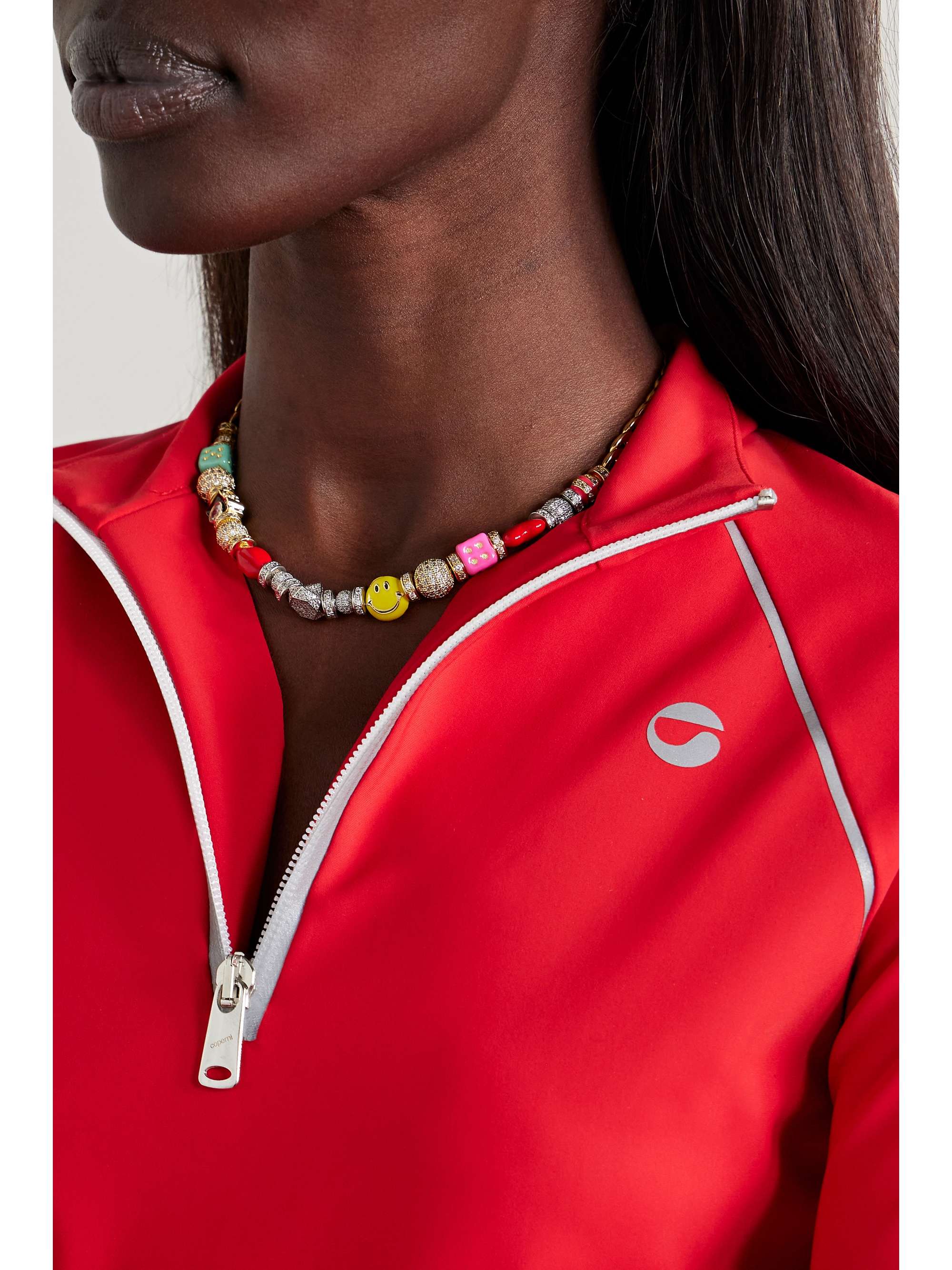 MARTHA CALVO Studio gold and rhodium-plated, crystal and enamel ...