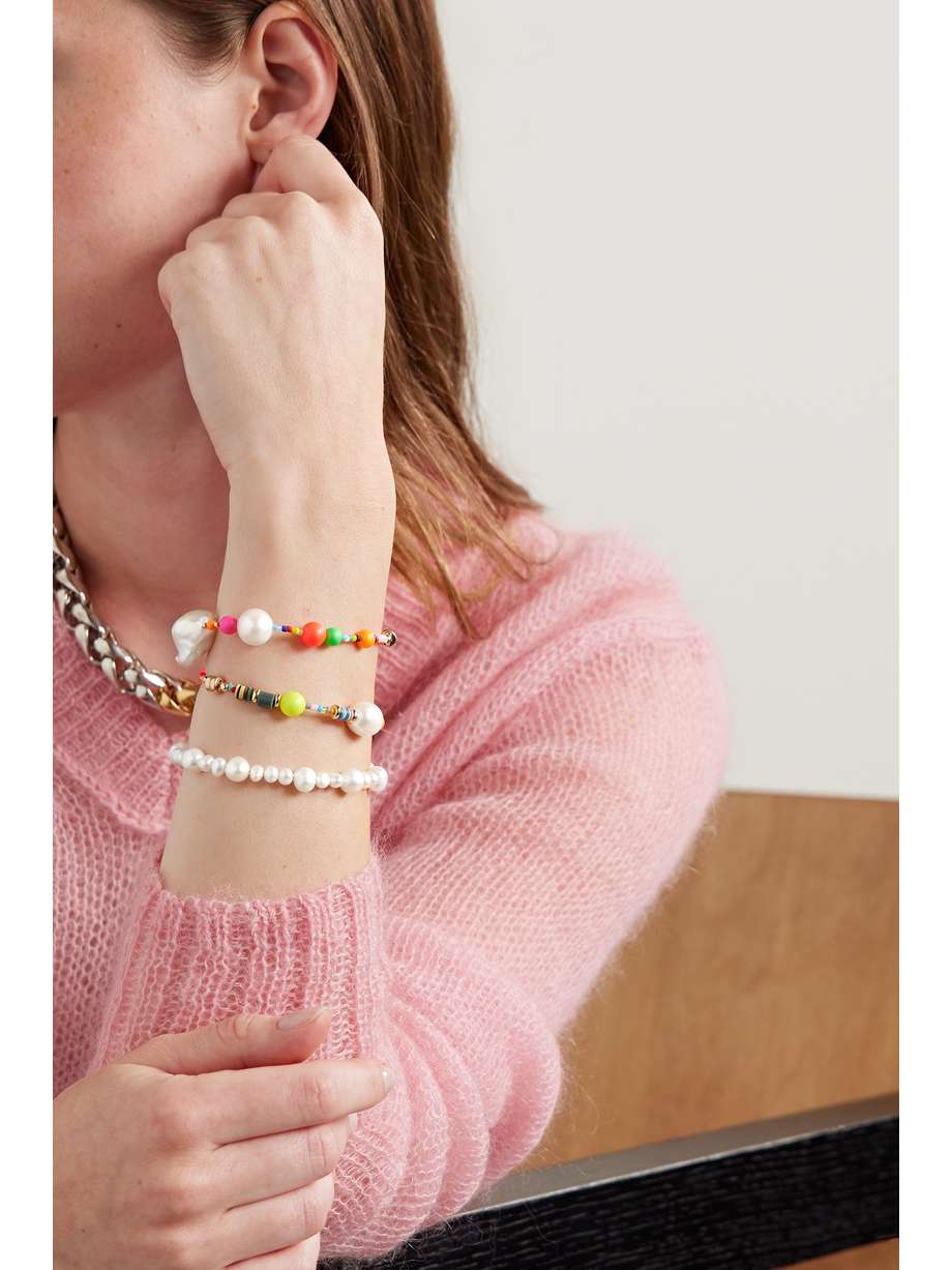 MARTHA CALVO Lottie gold-tone pearl bracelet | NET-A-PORTER