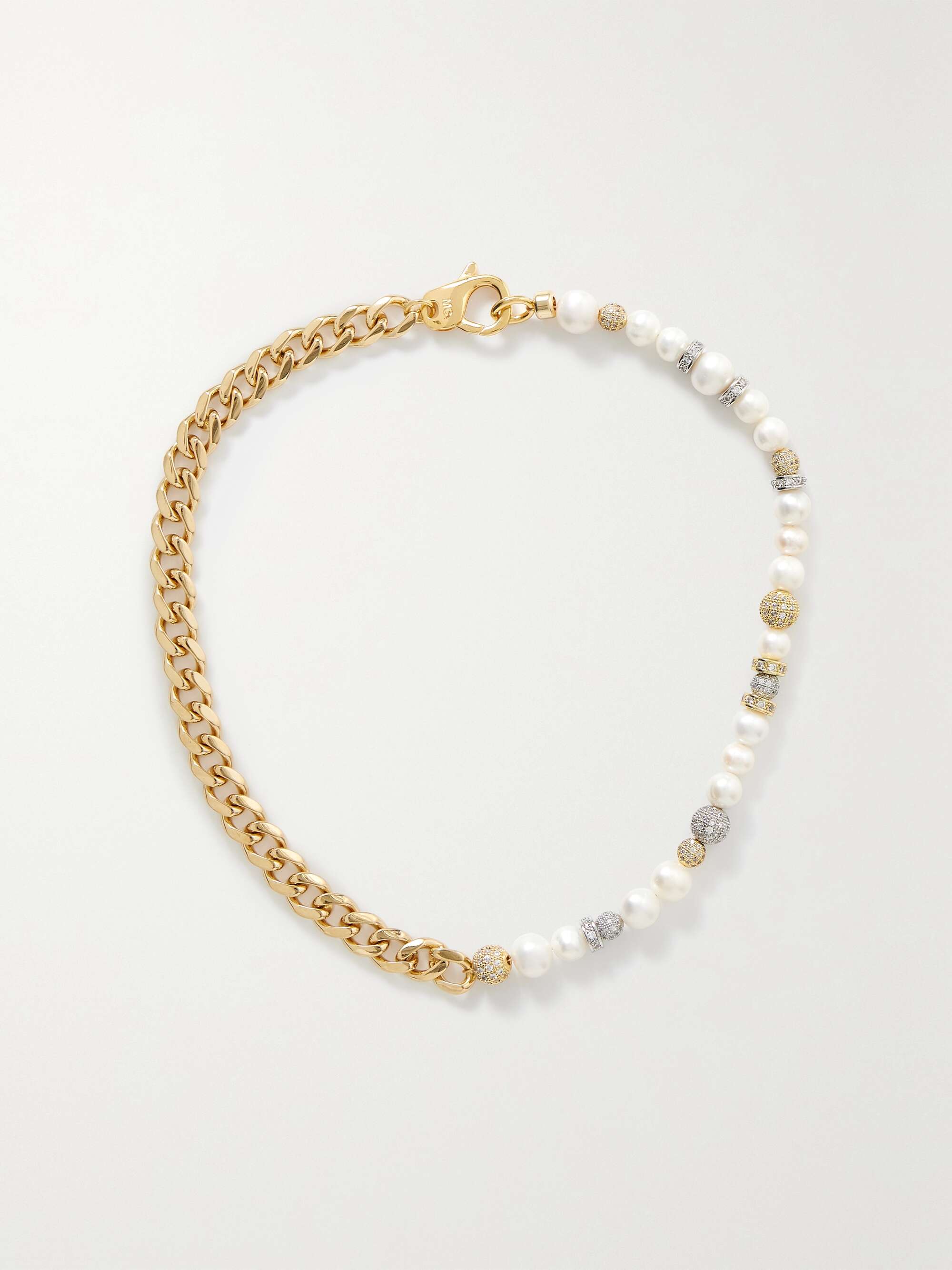 MARTHA CALVO Liza gold-plated, pearl and crystal necklace | NET-A-PORTER