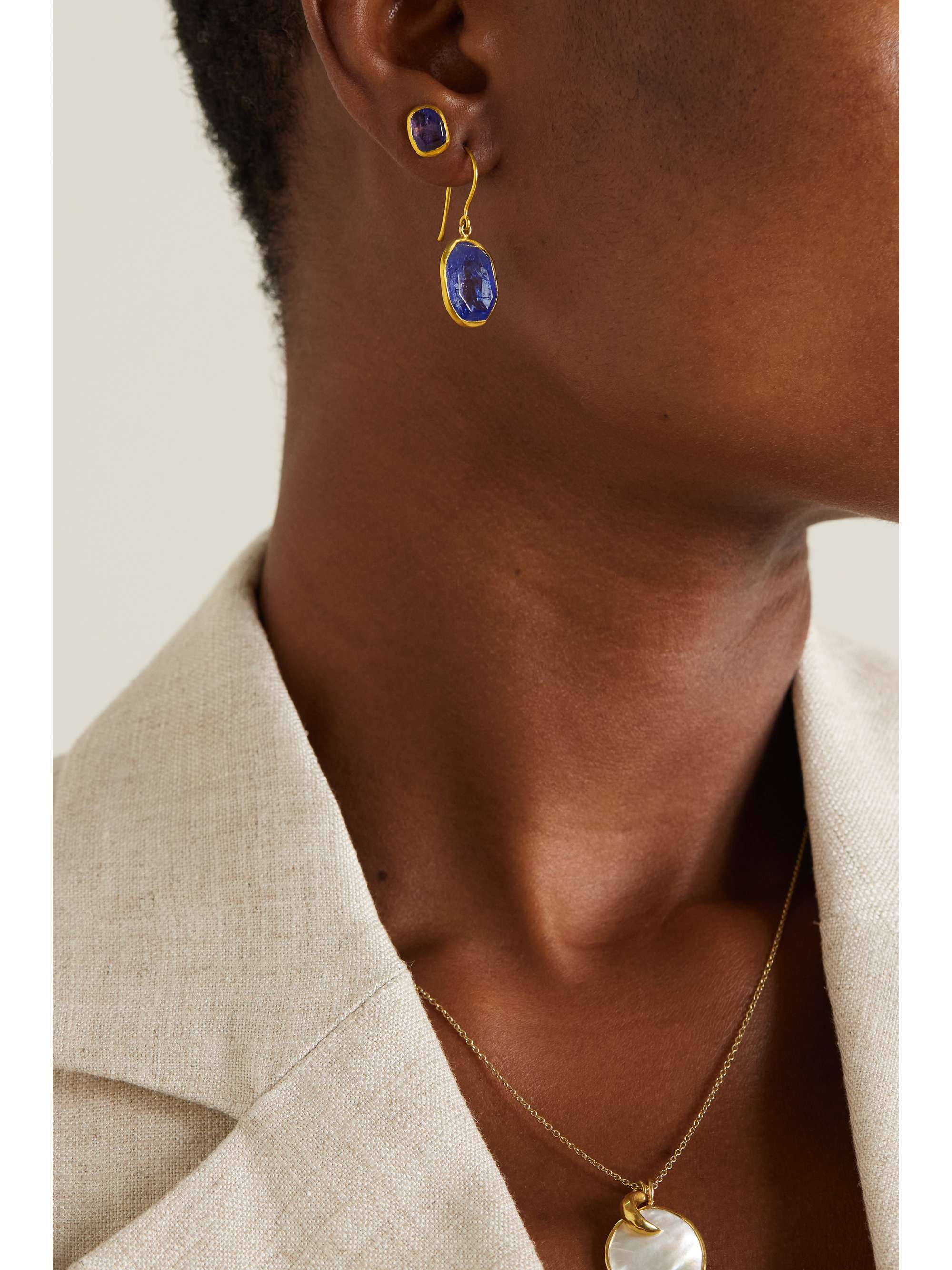 PIPPA SMALL 18-karat gold tanzanite earrings | NET-A-PORTER