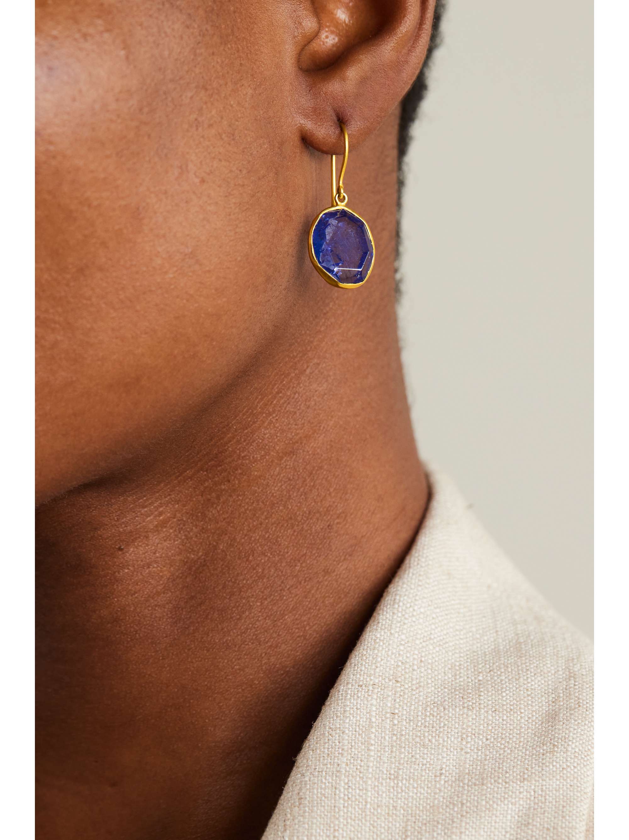 PIPPA SMALL 18-karat gold tanzanite earrings | NET-A-PORTER