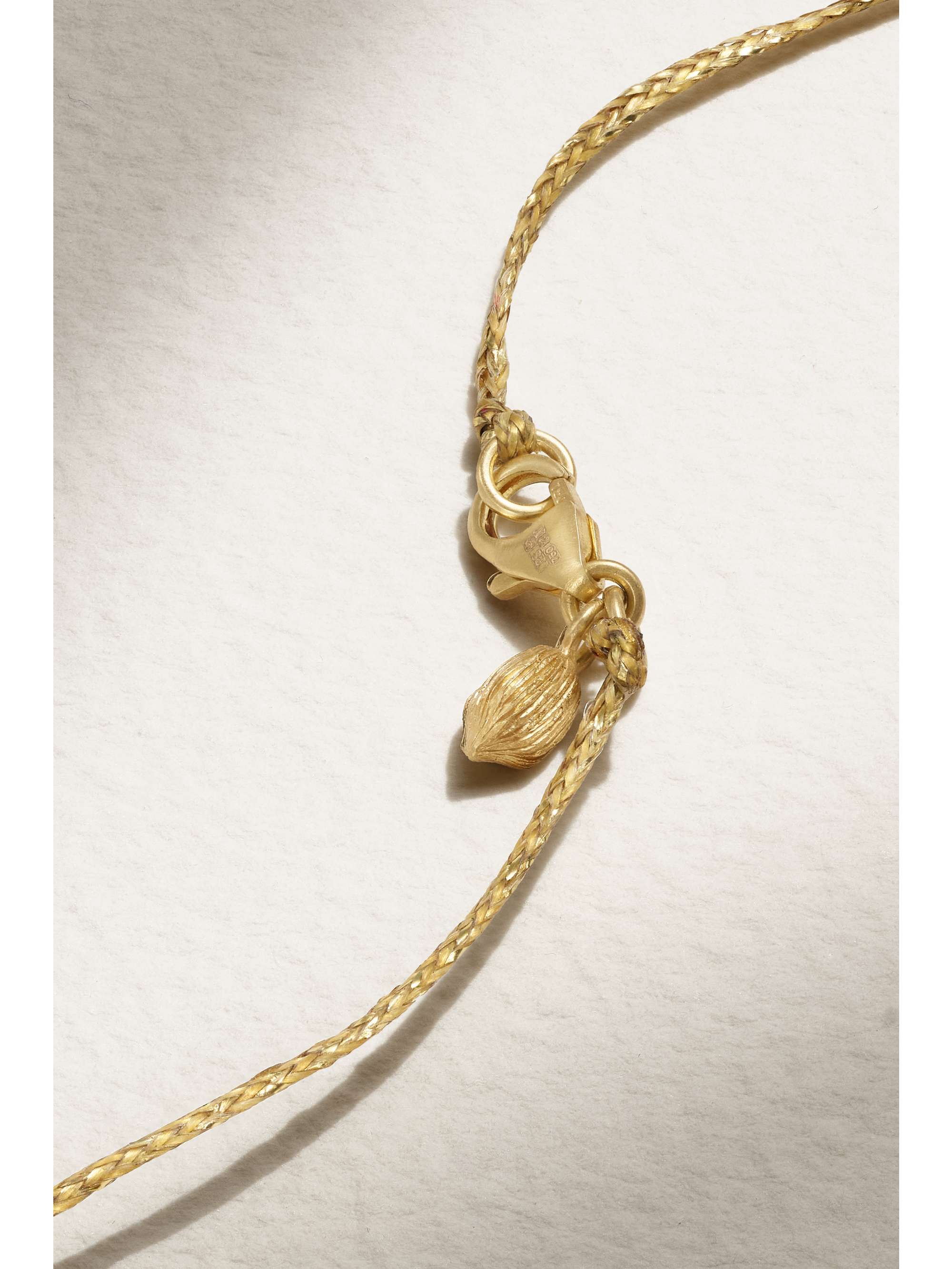 PIPPA SMALL 18-karat gold, cord and aquamarine necklace | NET-A-PORTER