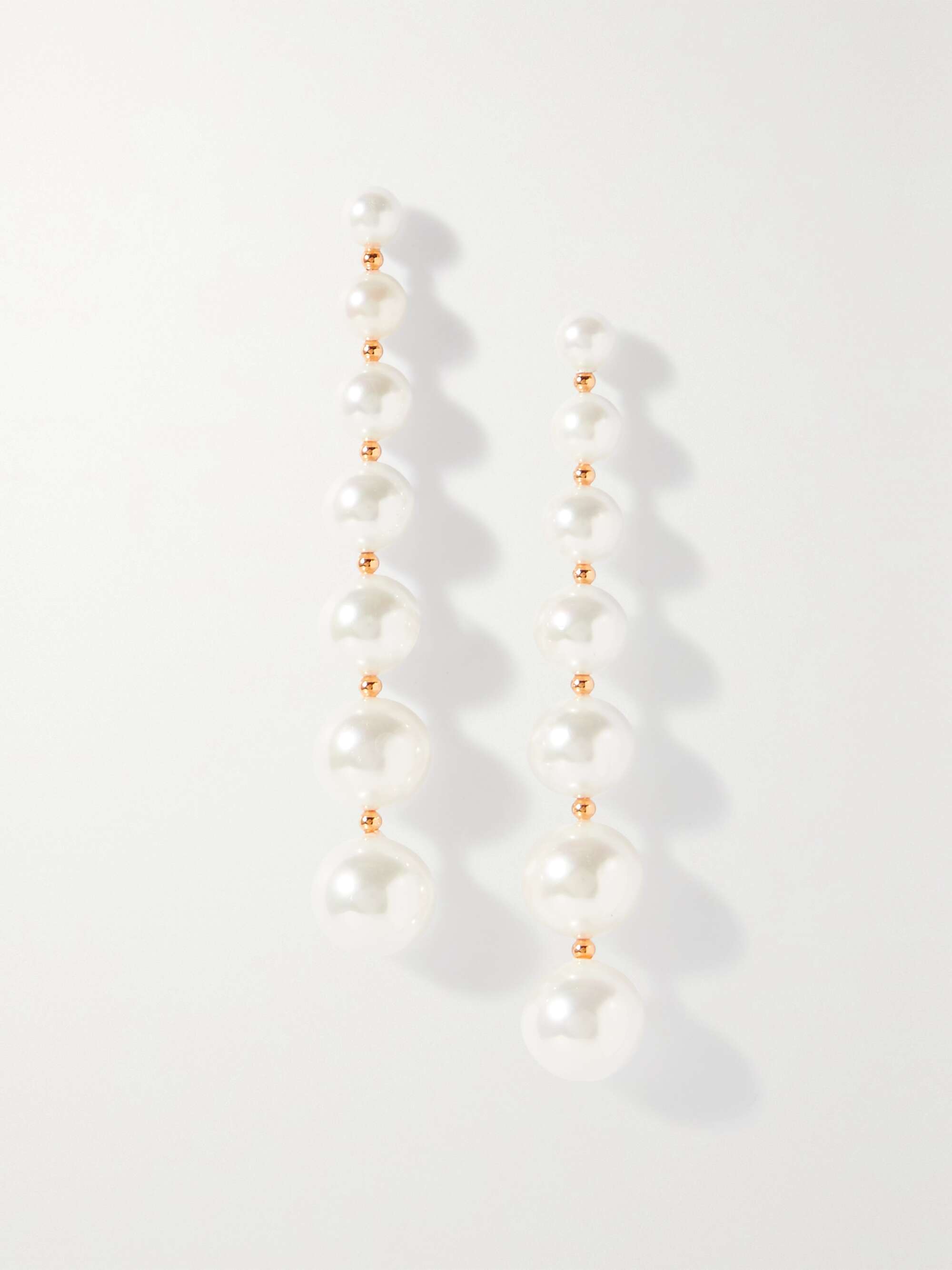 ANISSA KERMICHE Bombshell gold-plated pearl earrings | NET-A-PORTER