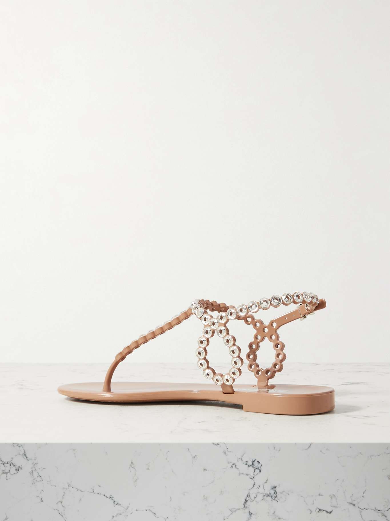 AQUAZZURA Almost Bare crystal-embellished PVC sandals | NET-A-PORTER