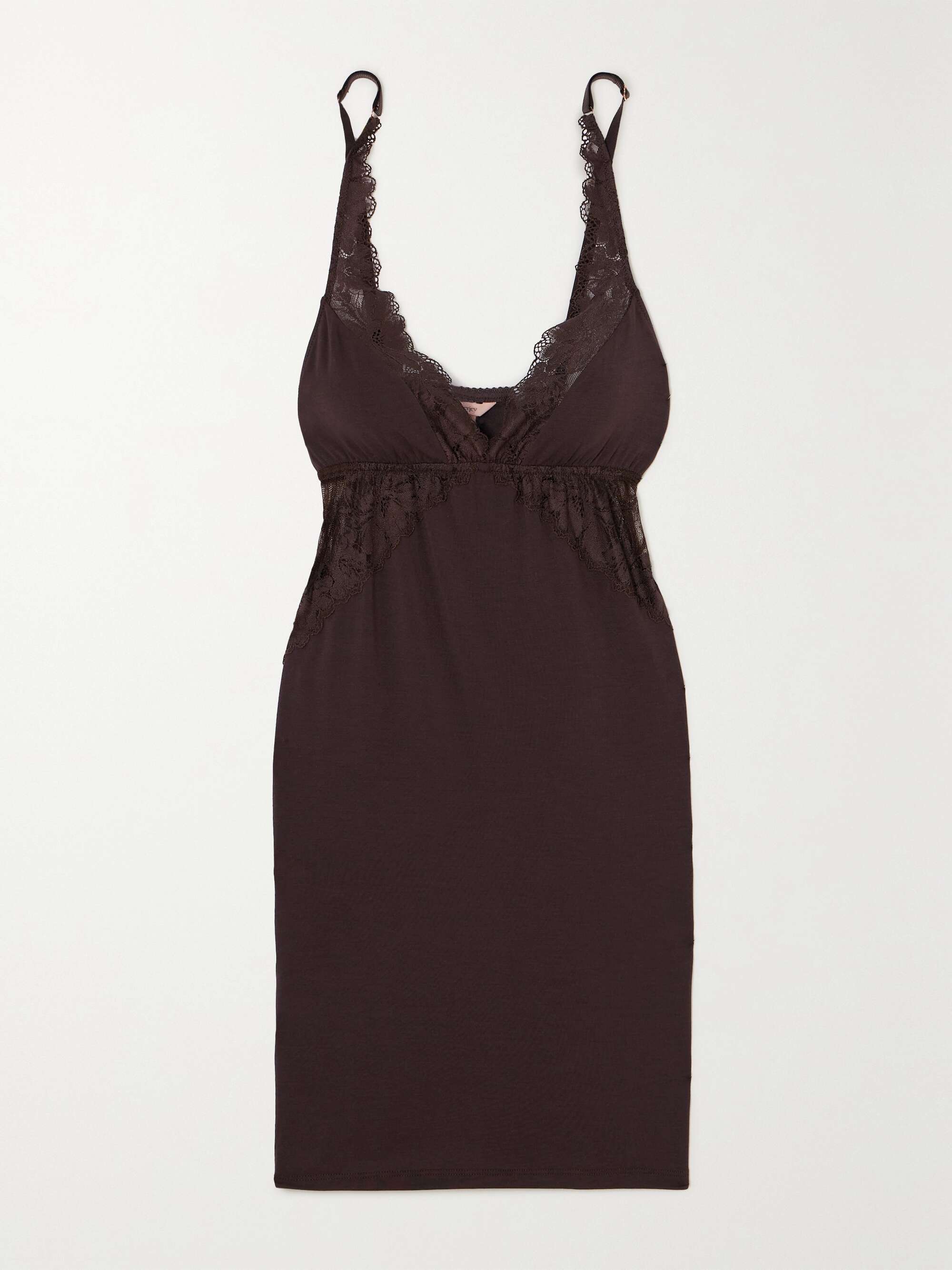 EBERJEY Rosalia lace-trimmed stretch-TENCEL modal chemise | NET-A-PORTER
