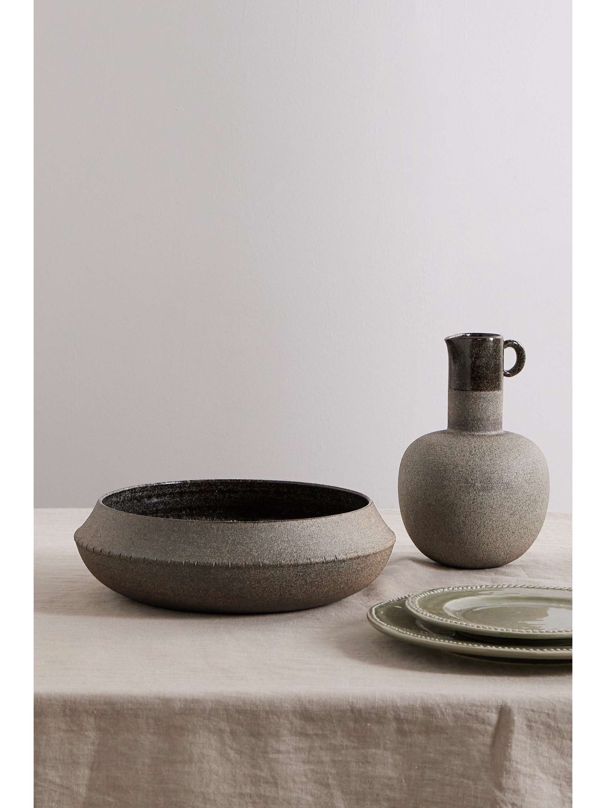 MARLOE MARLOE + NET SUSTAIN Ry Speckled large glazed iron clay bowl ...