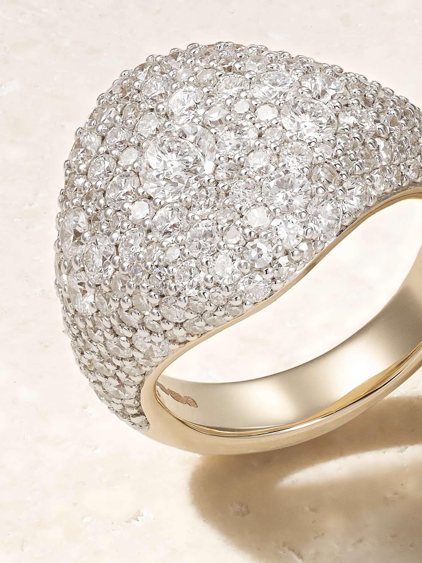 Gold Signature 14-karat gold diamond signet ring | LUCY DELIUS | NET-A ...