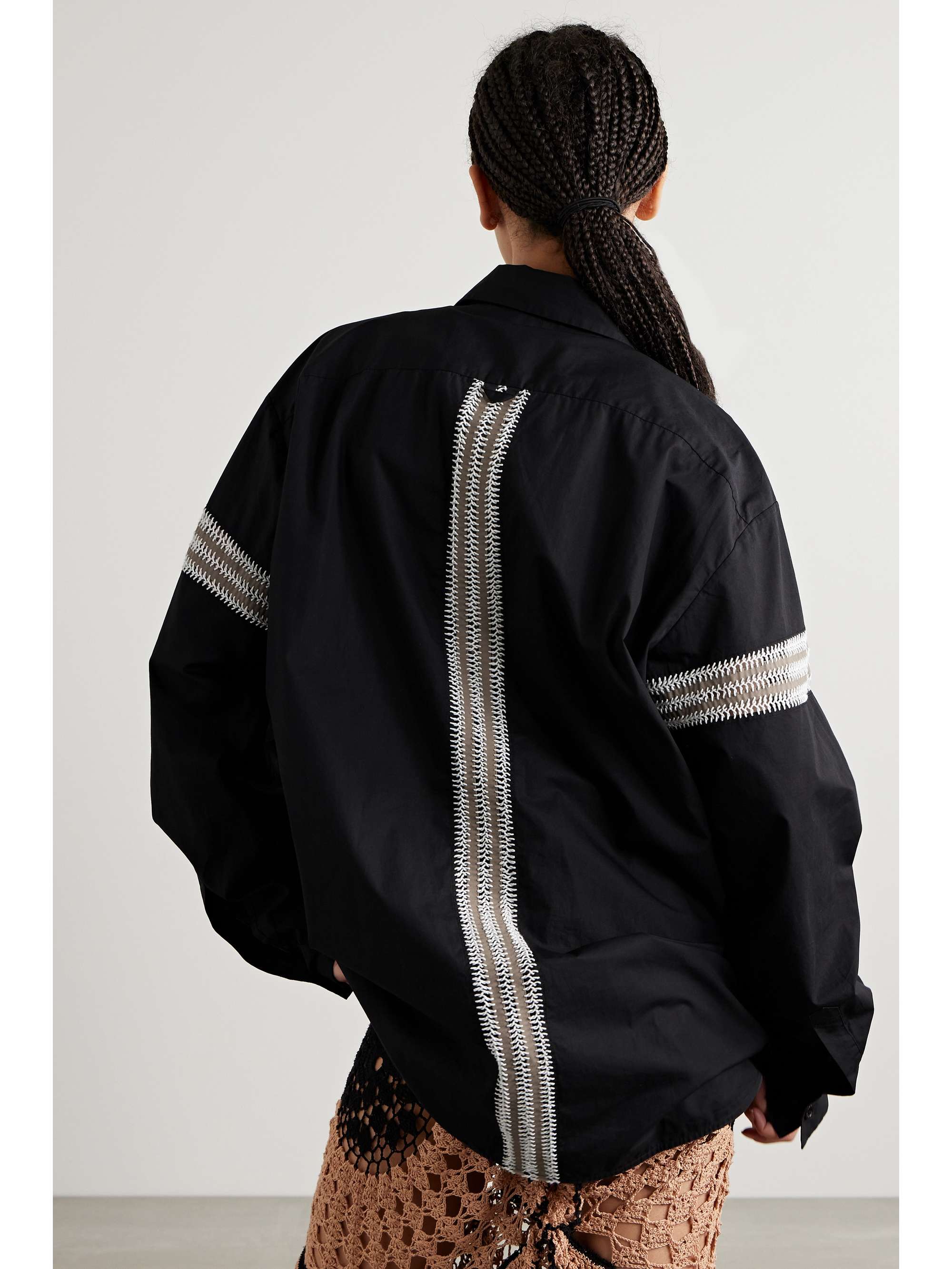 DIOTIMA Winston crochet-trimmed cotton-poplin shirt | NET-A-PORTER