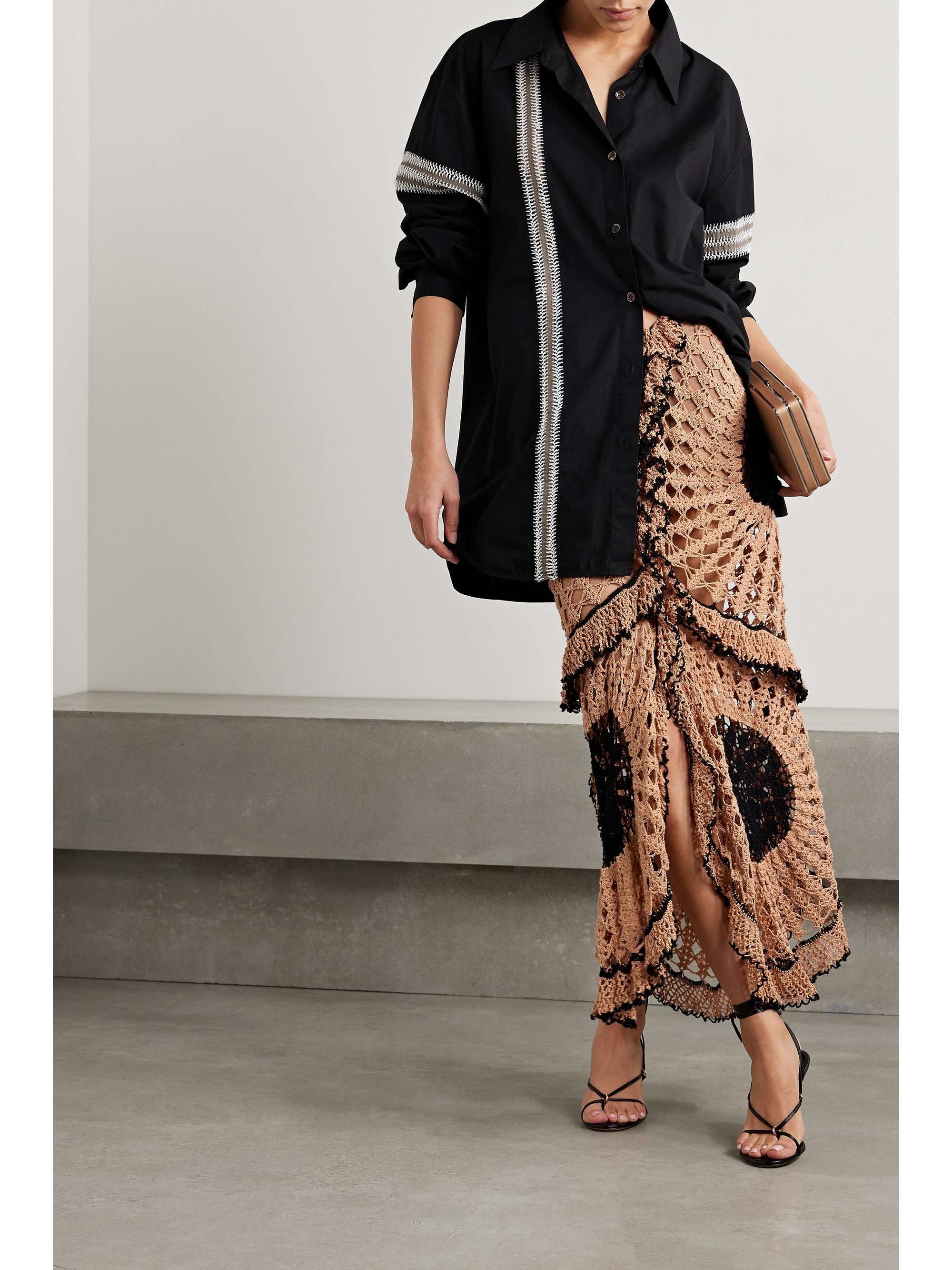 DIOTIMA Winston crochet-trimmed cotton-poplin shirt | NET-A-PORTER