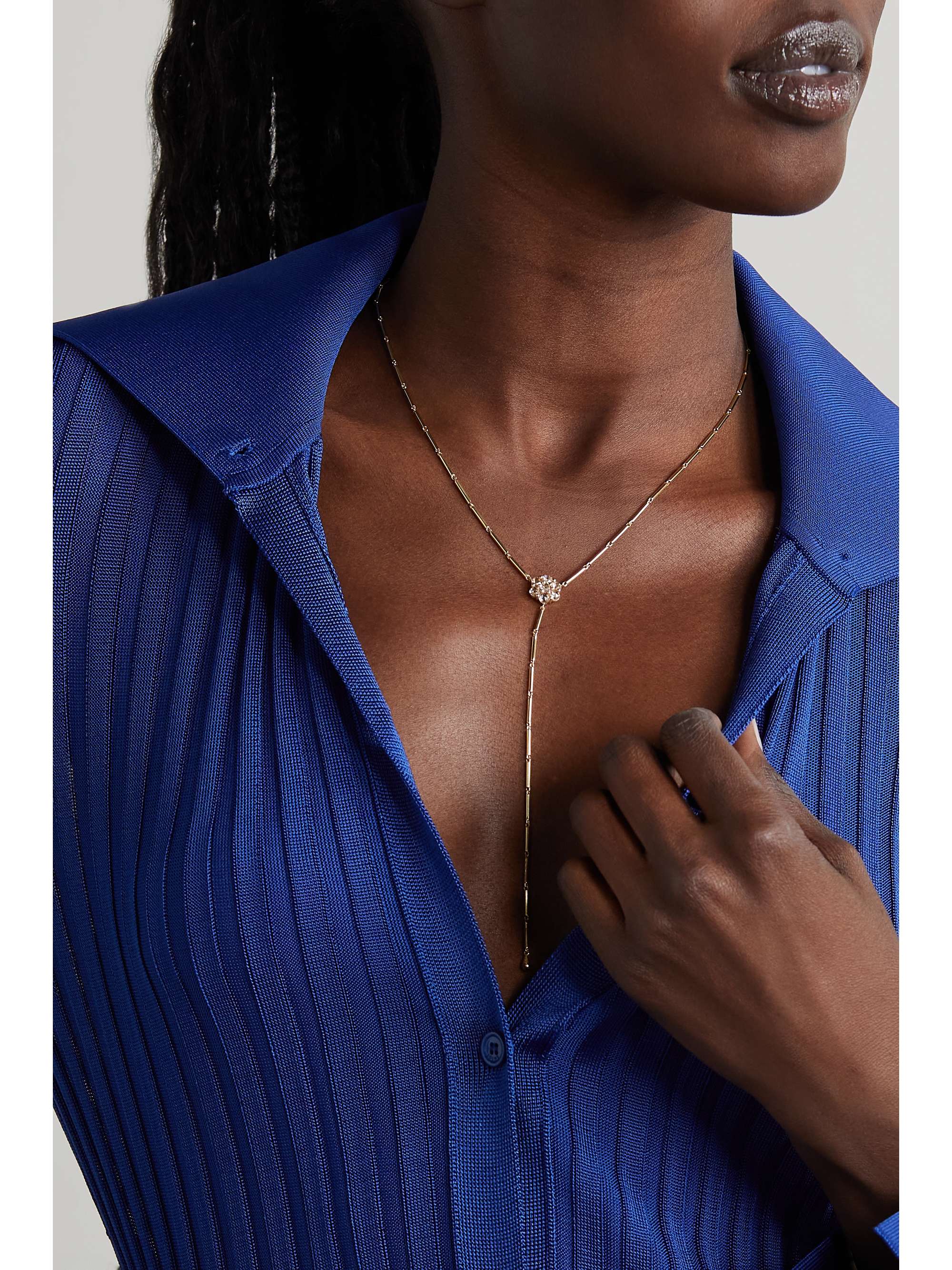 ILEANA MAKRI Daisy Bloom 18-karat gold diamond necklace | NET-A-PORTER