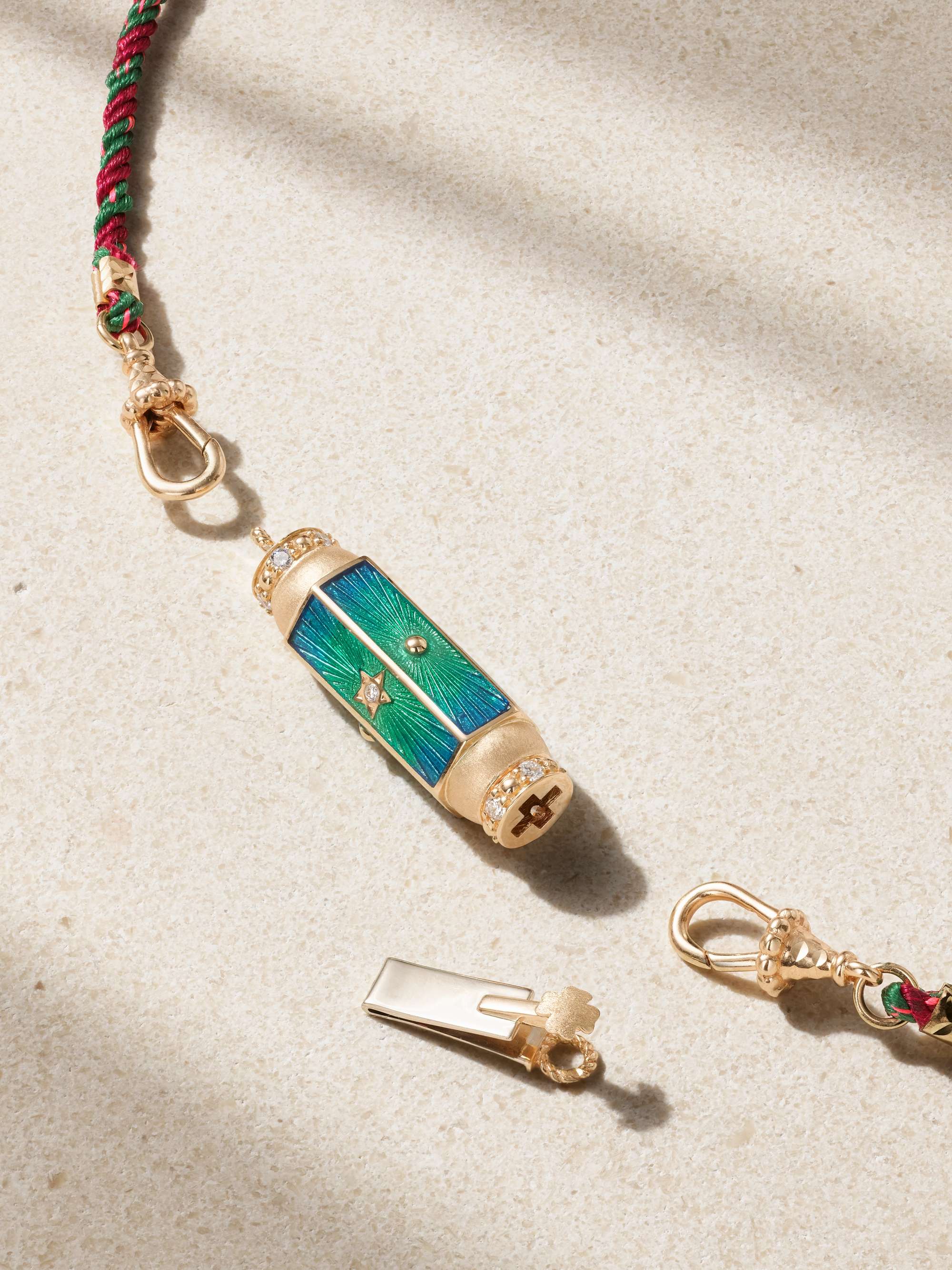 MARIE LICHTENBERG Baby Locket 14-karat gold, enamel, diamond and pearl ...