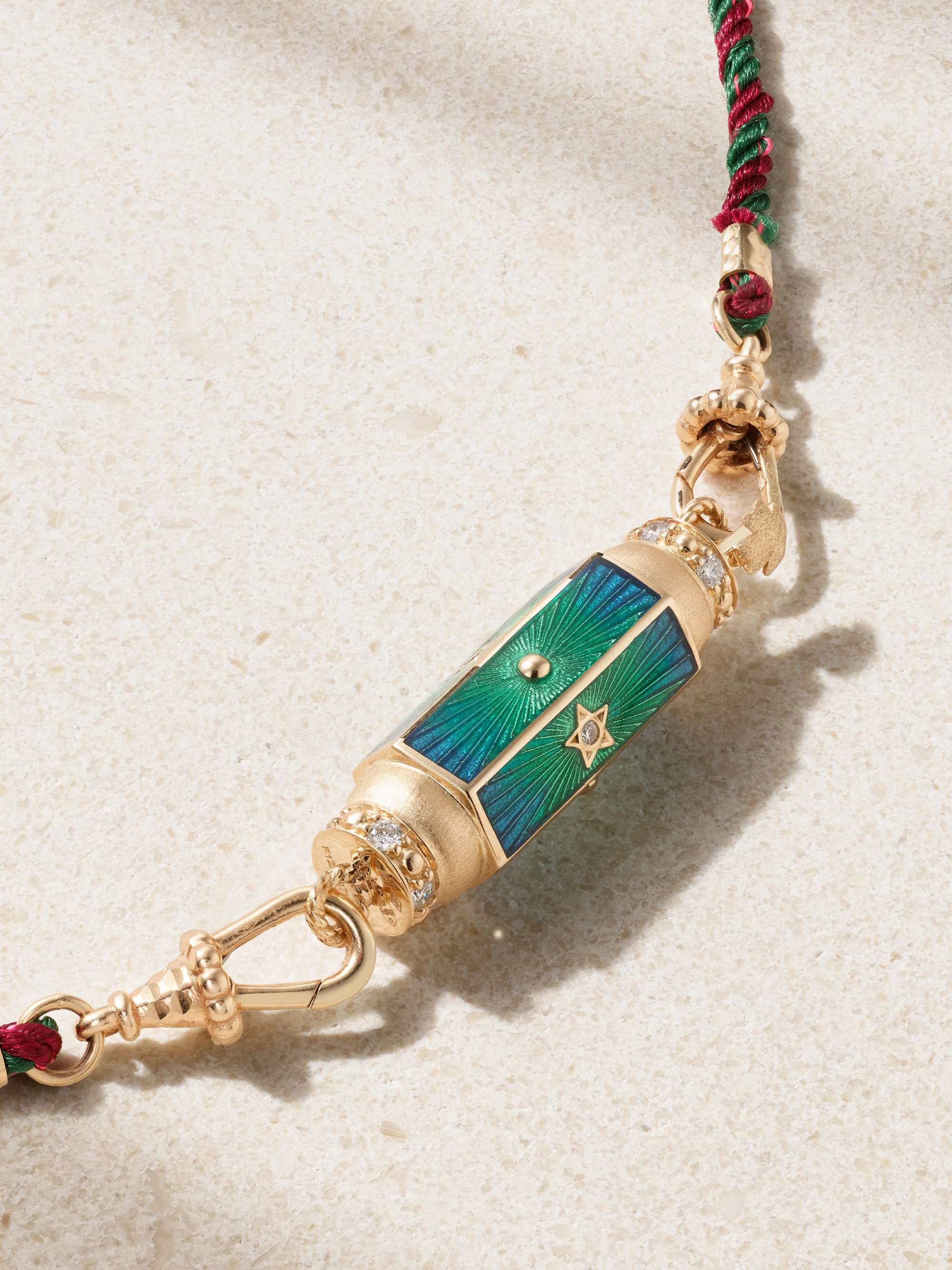 MARIE LICHTENBERG Baby Locket 14-karat gold, enamel, diamond and pearl ...