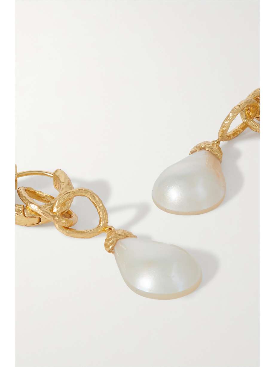 PACHAREE Prado gold vermeil pearl hoop earrings | NET-A-PORTER