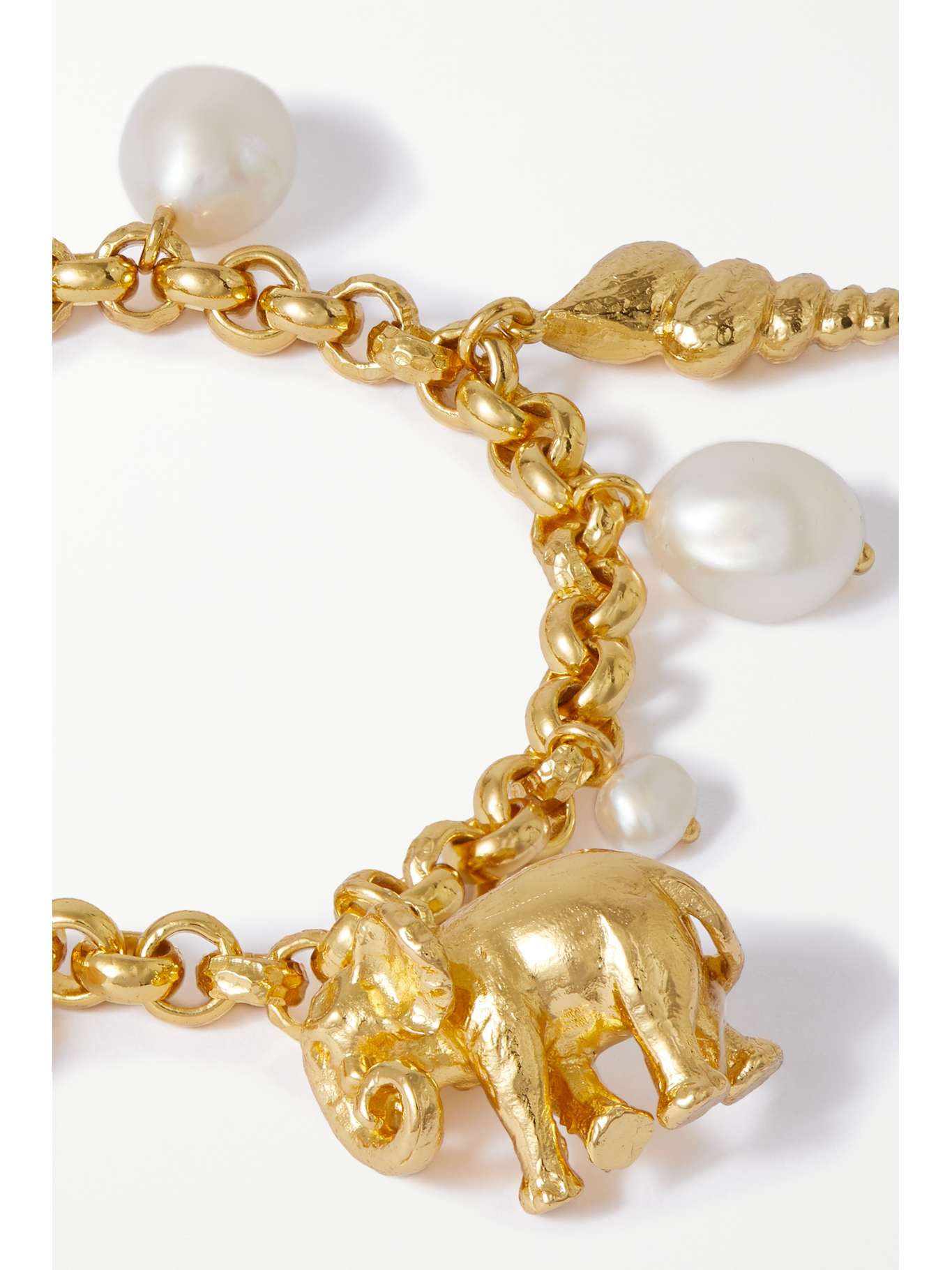 PACHAREE Spirit Animal gold-plated pearl charm bracelet | NET-A-PORTER