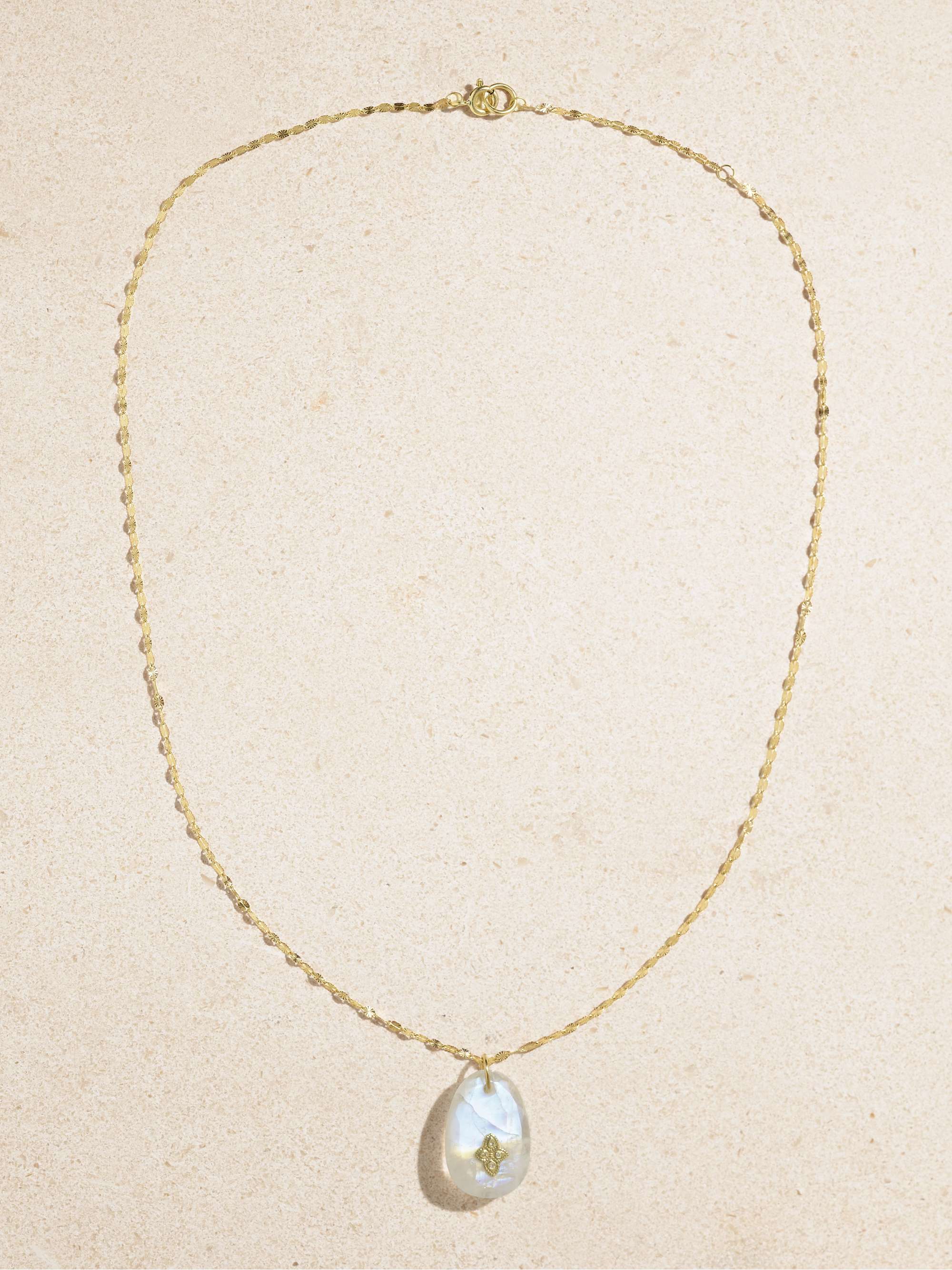 PASCALE MONVOISIN Gaia N°1 Collier 9-karat gold, moonstone and diamond ...